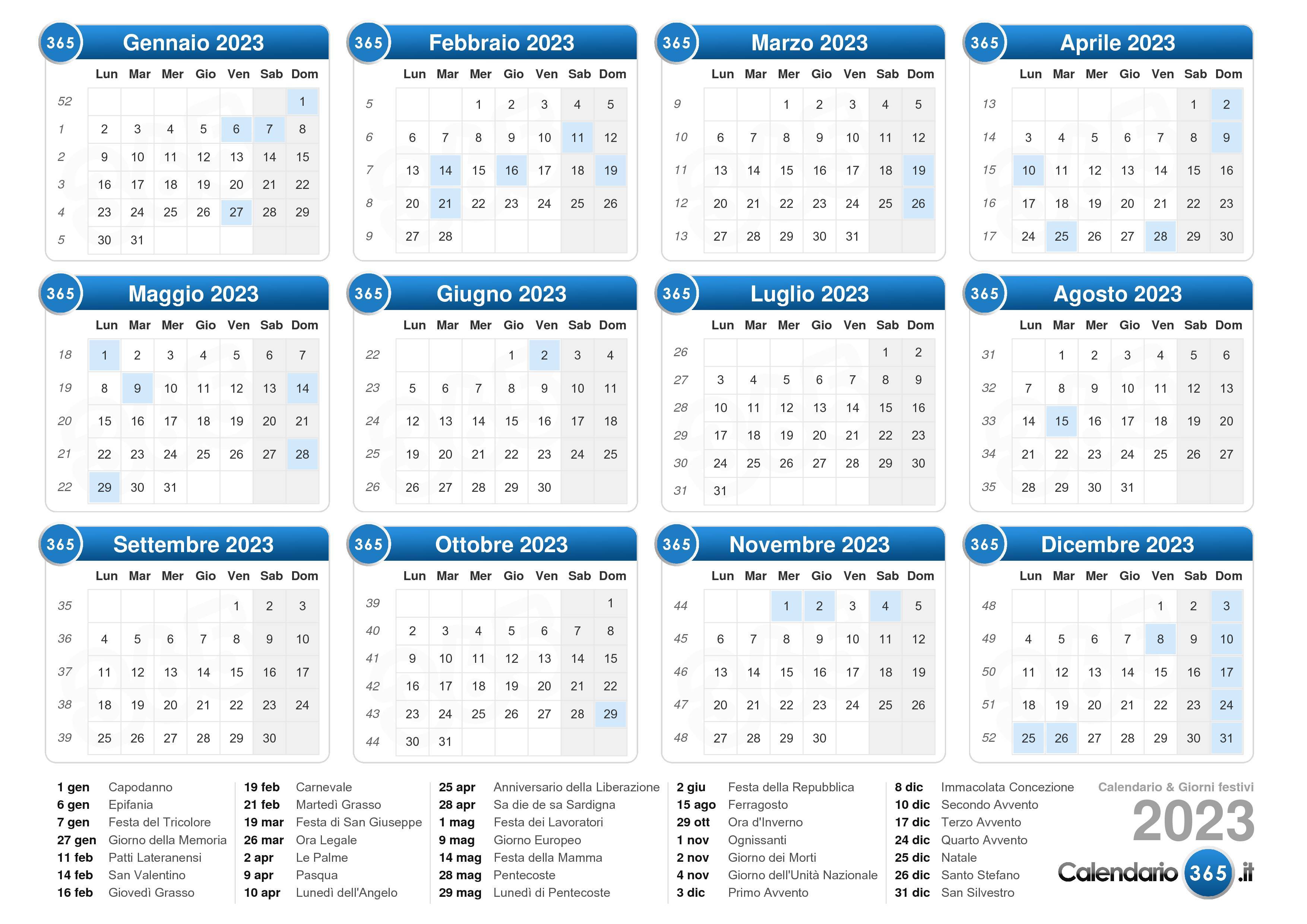 Calendario 2023 Italiano Da Stampare Get Latest News 2023 Update