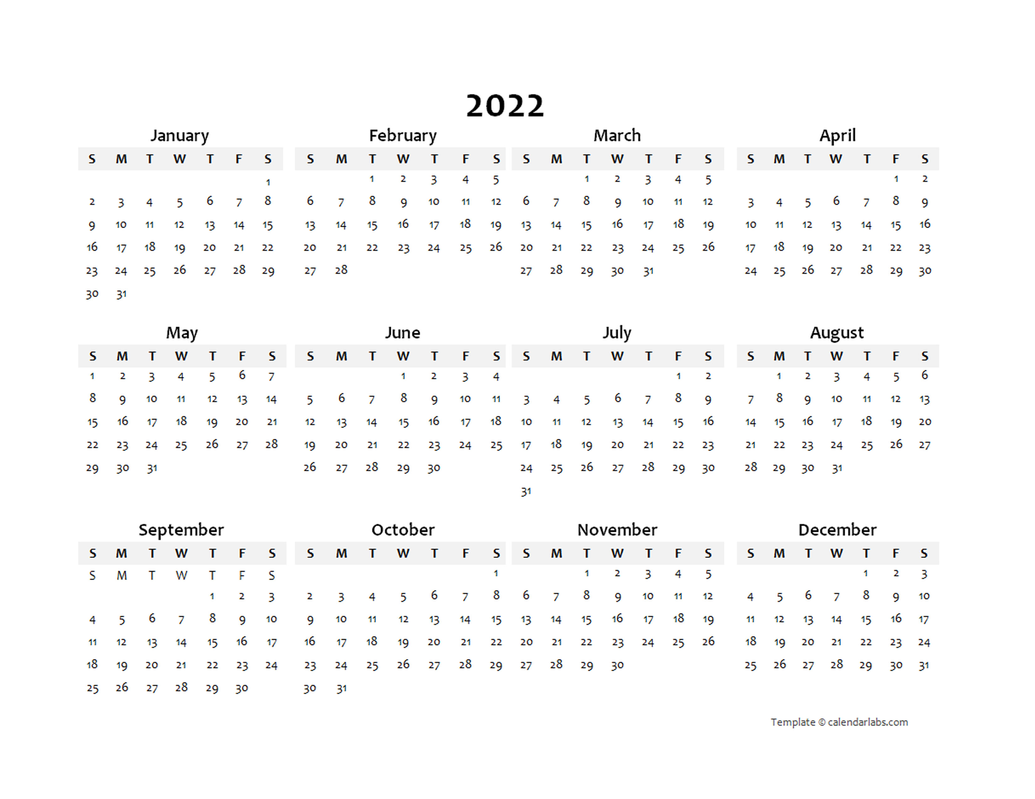 2022 Blank Two Page Calendar Template For 2022 Free Printable Templates