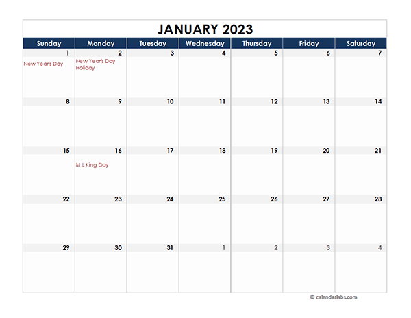 Best 2023 Calendar In Excel Photos Calendar With Holidays Printable 2023