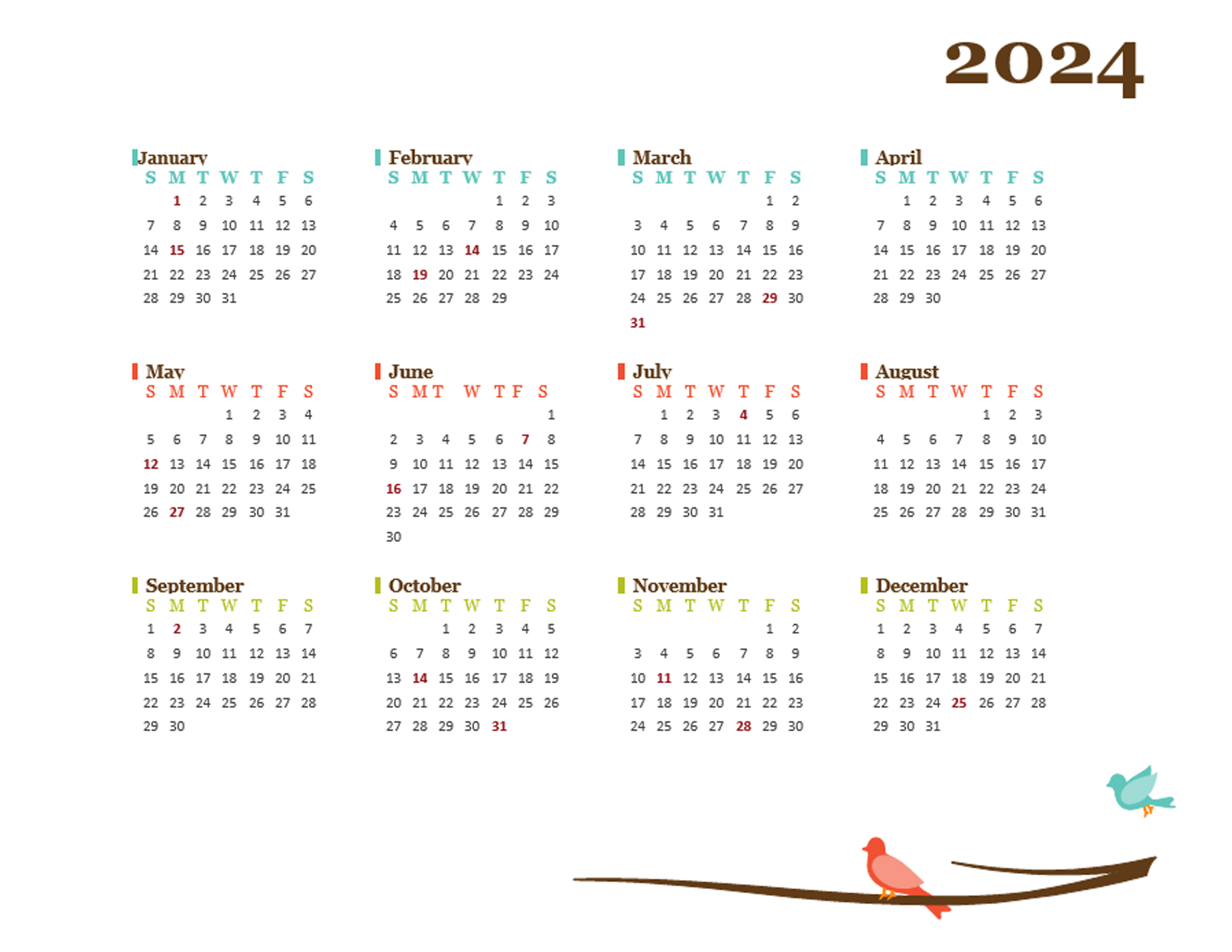 2024 Word Calendar