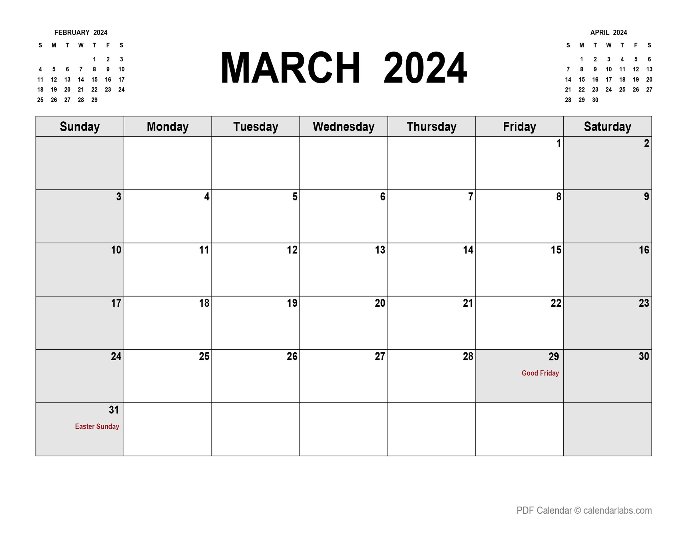 March 2024 Calendar