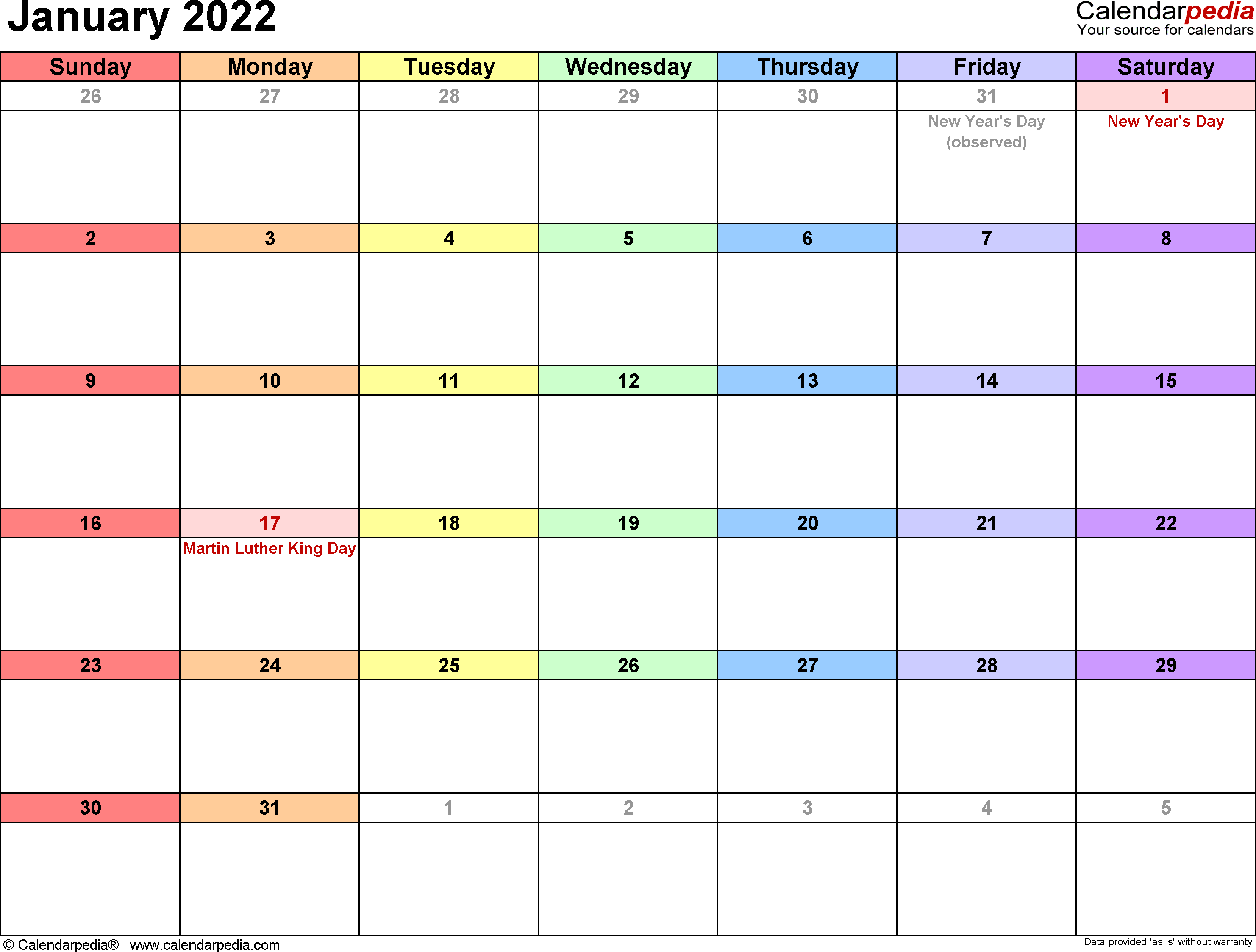 January 2022 Calendar Calendarpedia Customize And Print
