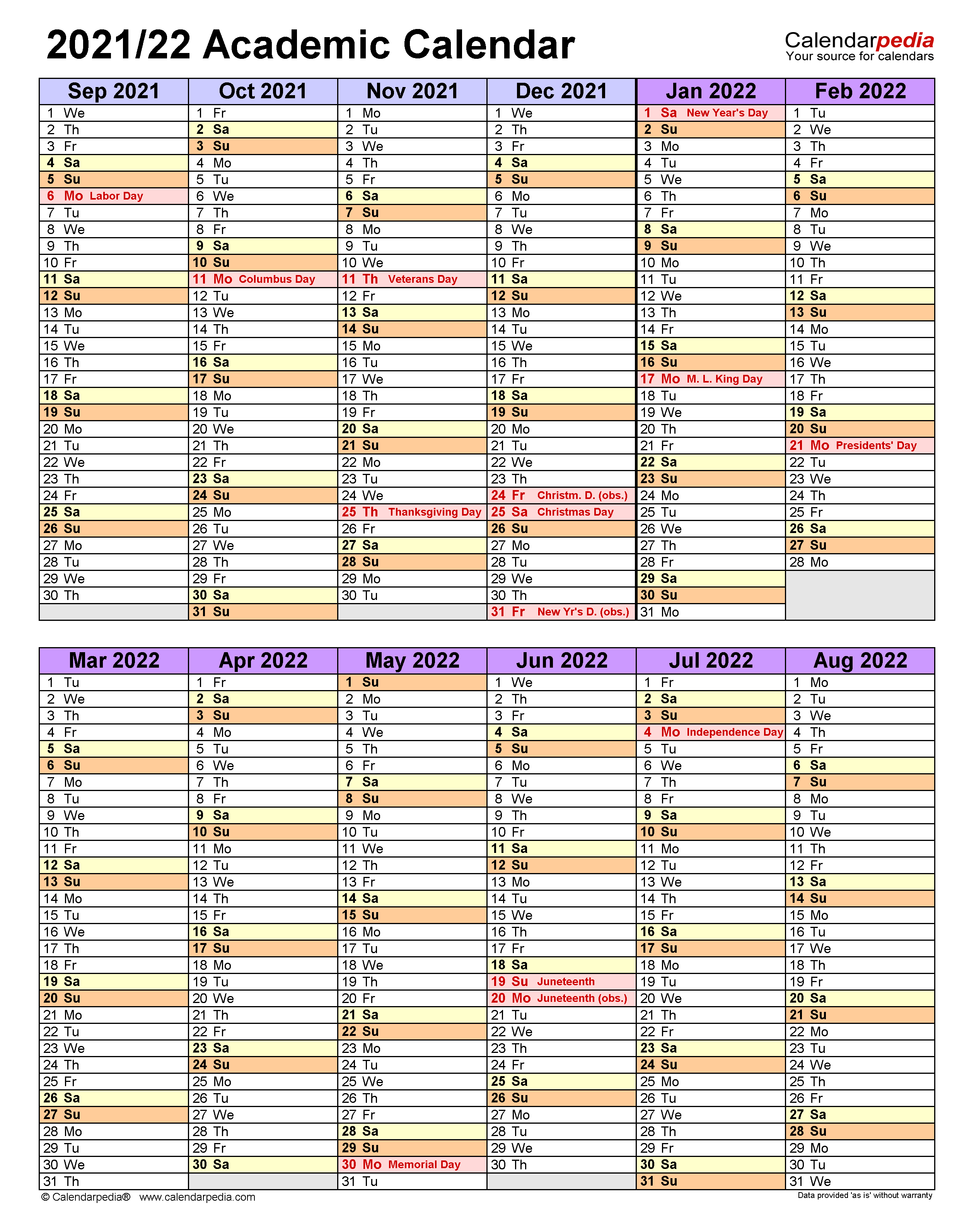 2022 And 2023 Academic Calendar Printable Printable Word Searches