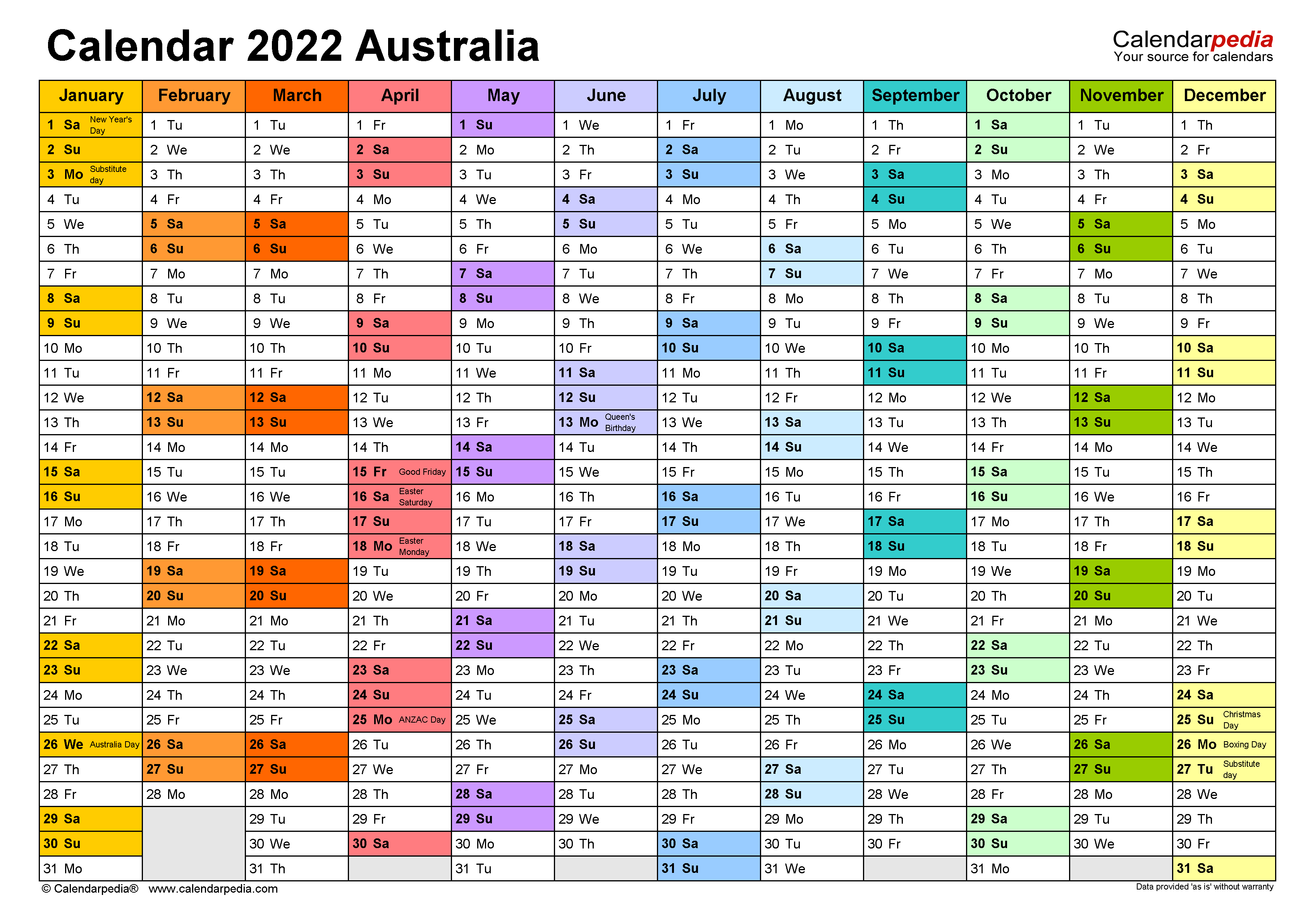 Australian Printable Calendar 2022 Calendar Example And Ideas