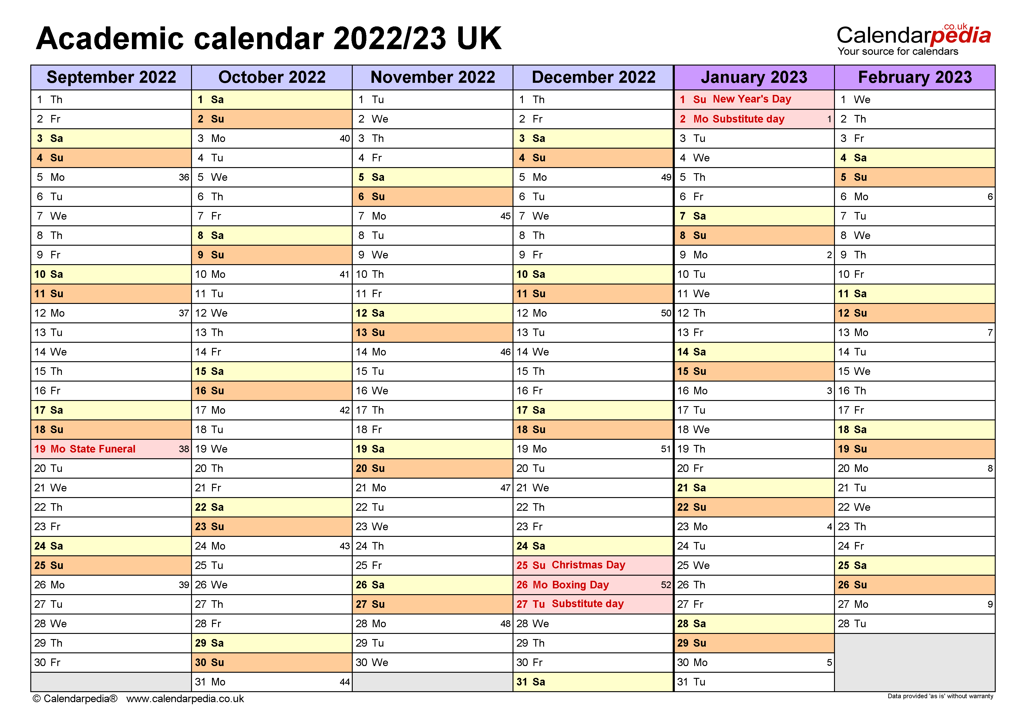 Academic Calendar Printable 22 23