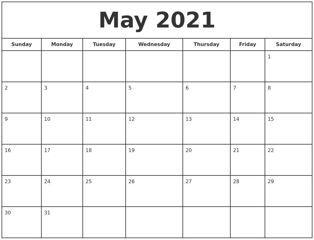 Calendar May 2021 Printable Printable Word Searches