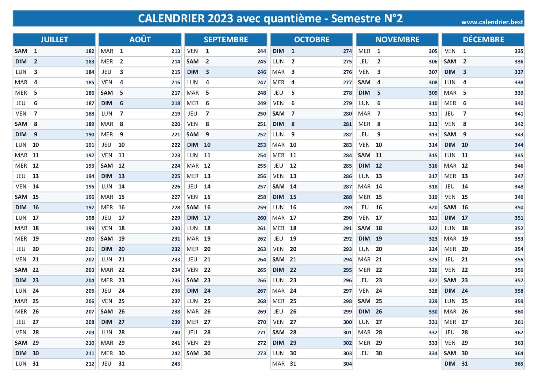 Calendrier 2023 Quantième Get Calendrier 2023 Update