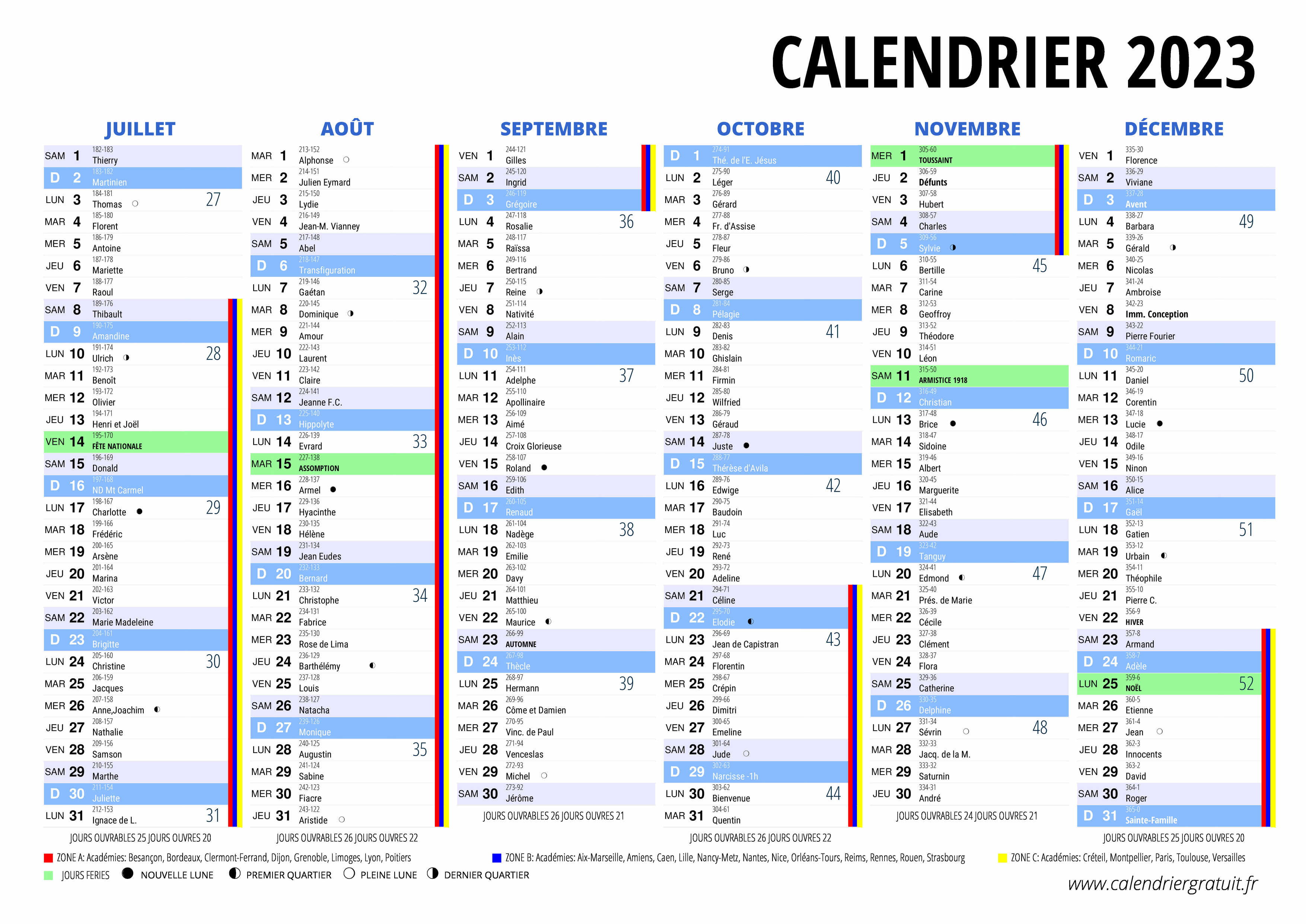 Calendrier Semainier 2023 à Imprimer Calendrier 2023