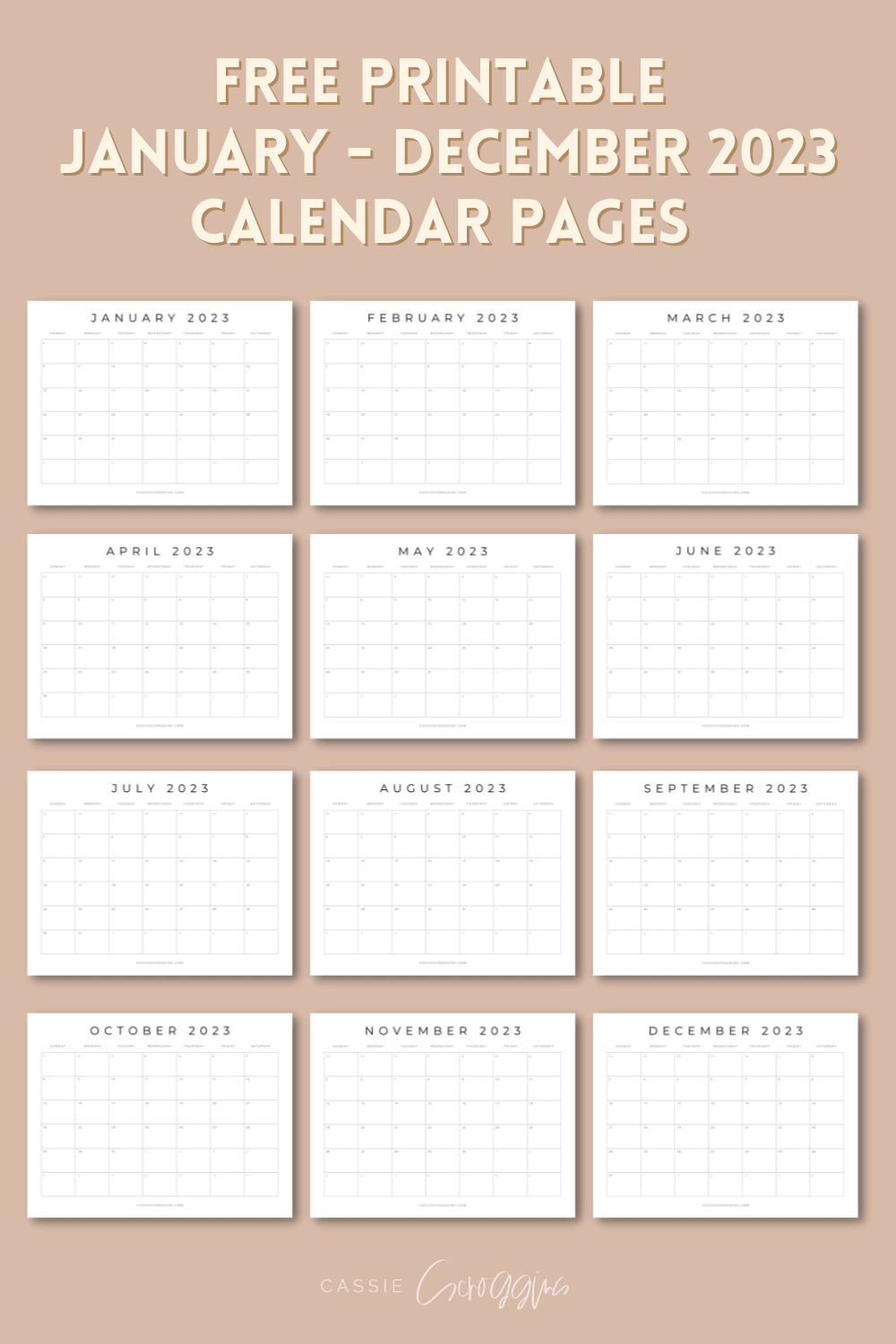 Printable 2023 Month Calendar Print Calendar 2023