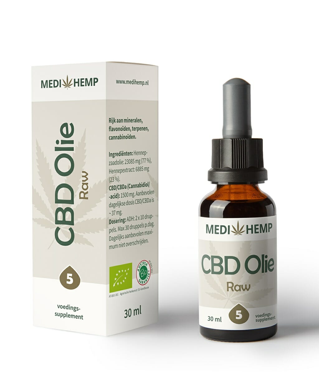 Cbd Olie 5 30 Ml Medihemp Raw Cbd Drogist