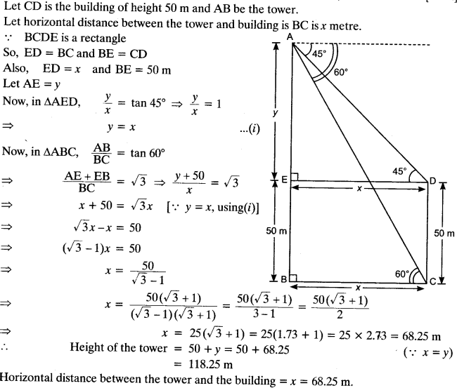 Important Questions For Class 10 Maths Chapter 9 Some Applications Of