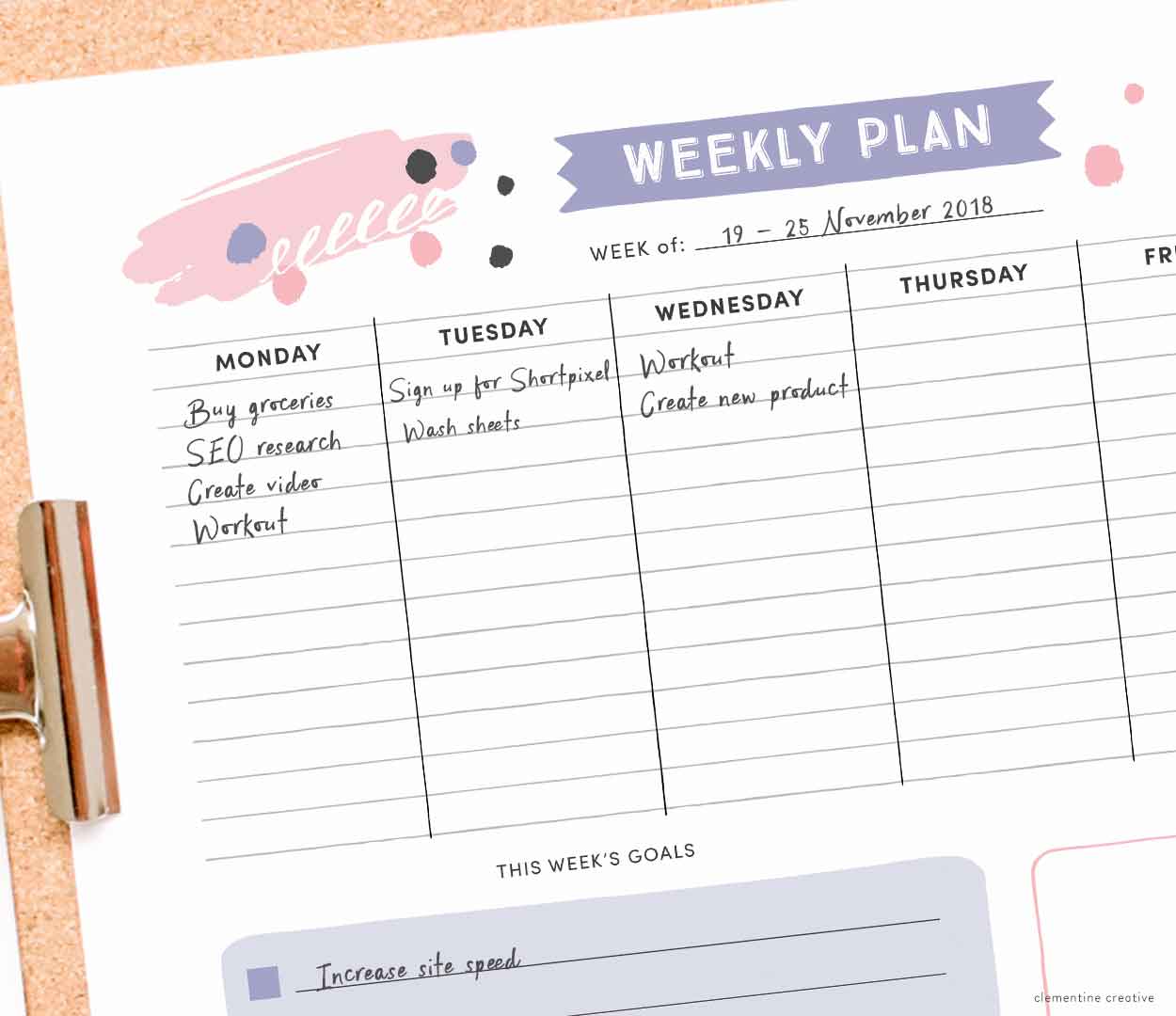 Printable Cute Weekly Planner Template To Get Started Pick One That