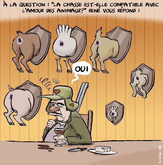 Panneau Chasse Humour Bleu