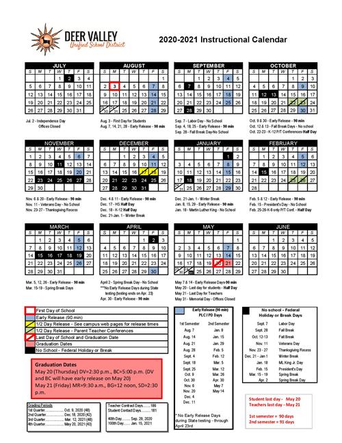 Deer Valley Calendar