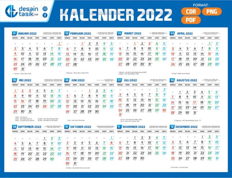 Kalender 2022 Masehi Jawa Hijriyah Vector Format Cdr Dan Pdf