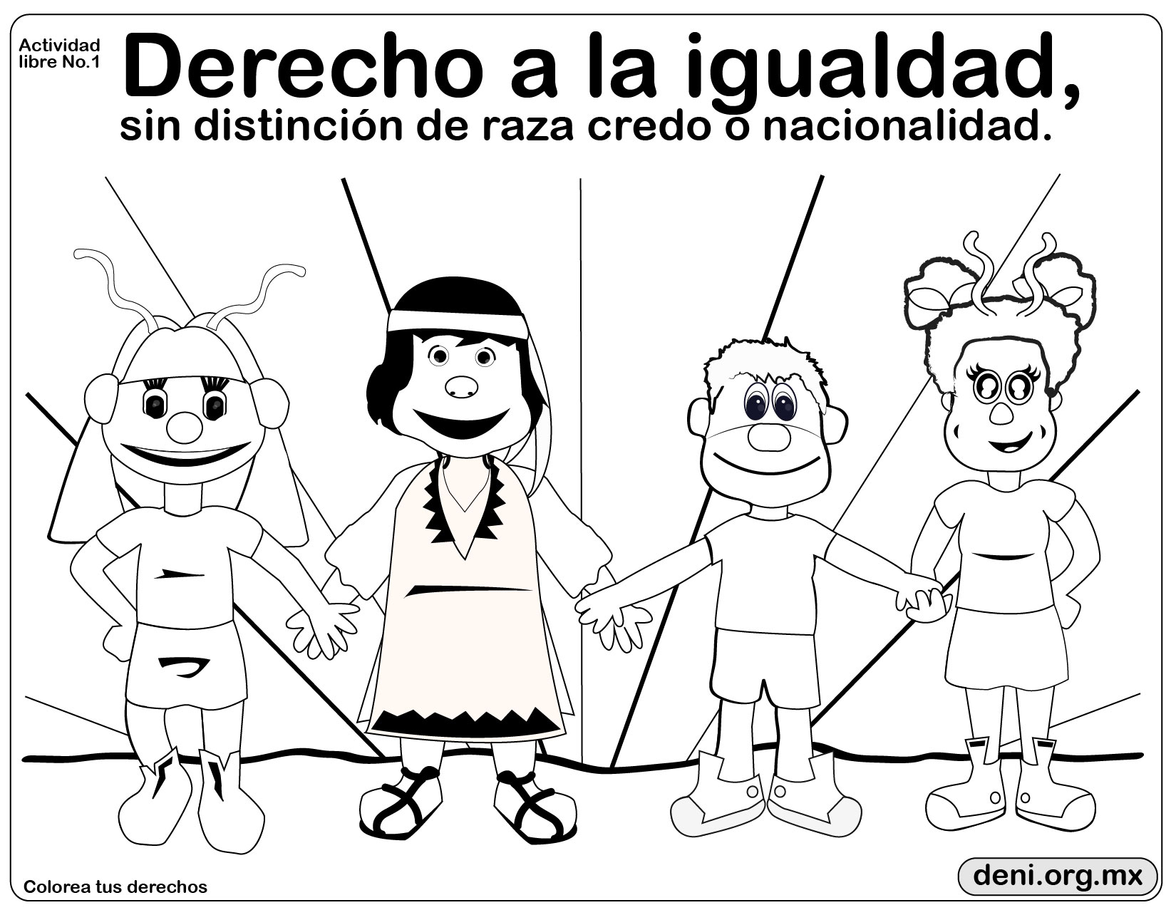 Colorear Derecho A La Igualdad Dibujo Imprimir Y Colorear Del Derecho