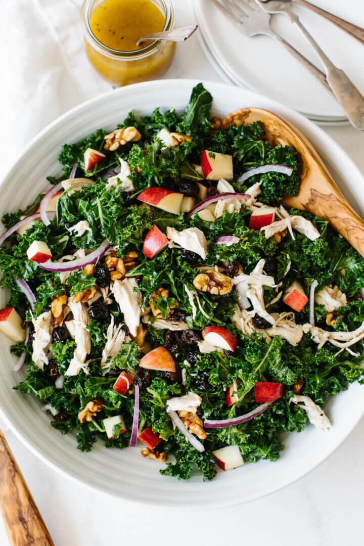 Kale Salad With Apples And Chicken Downshiftology