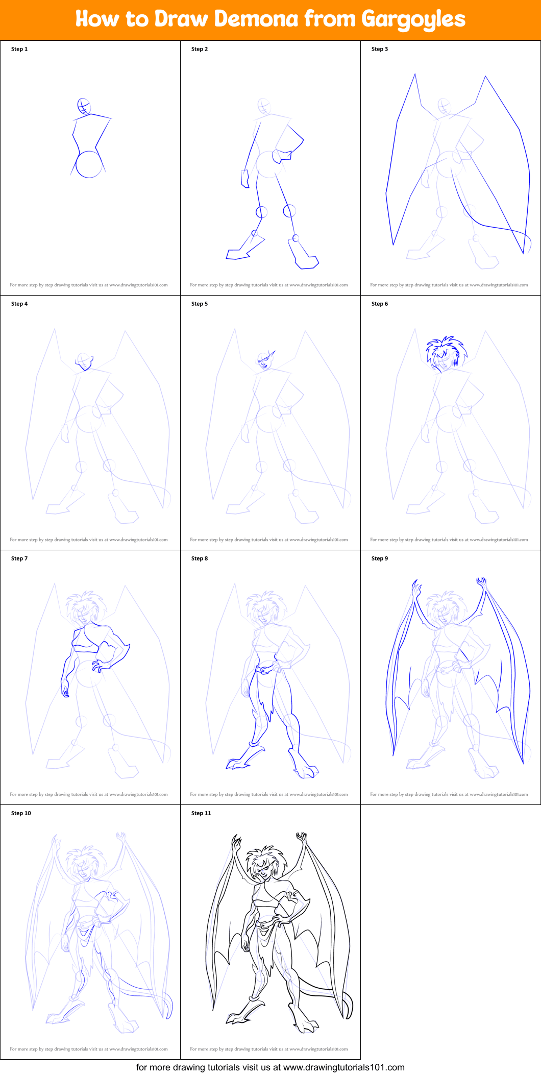 How To Draw Gargoyles Step By Step At Drawing Tutorials