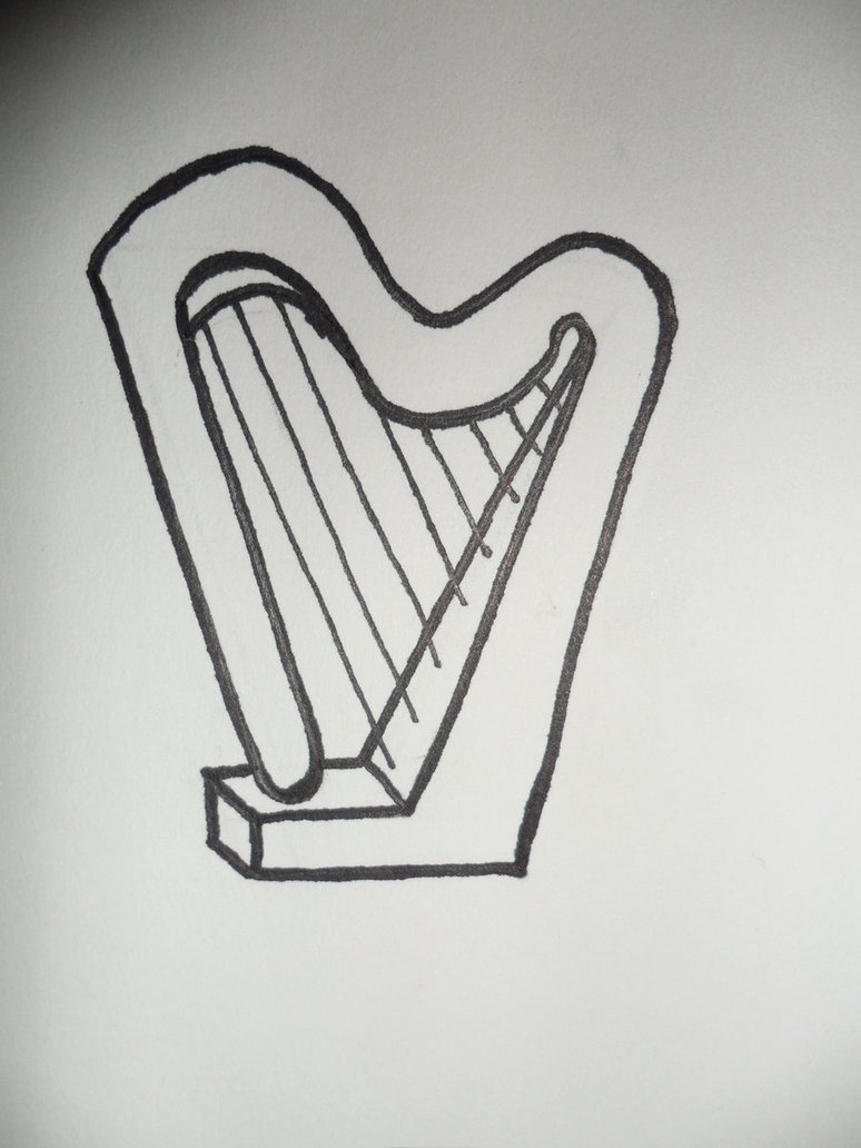 How To Draw A Harp Step By Step At Drawing Tutorials