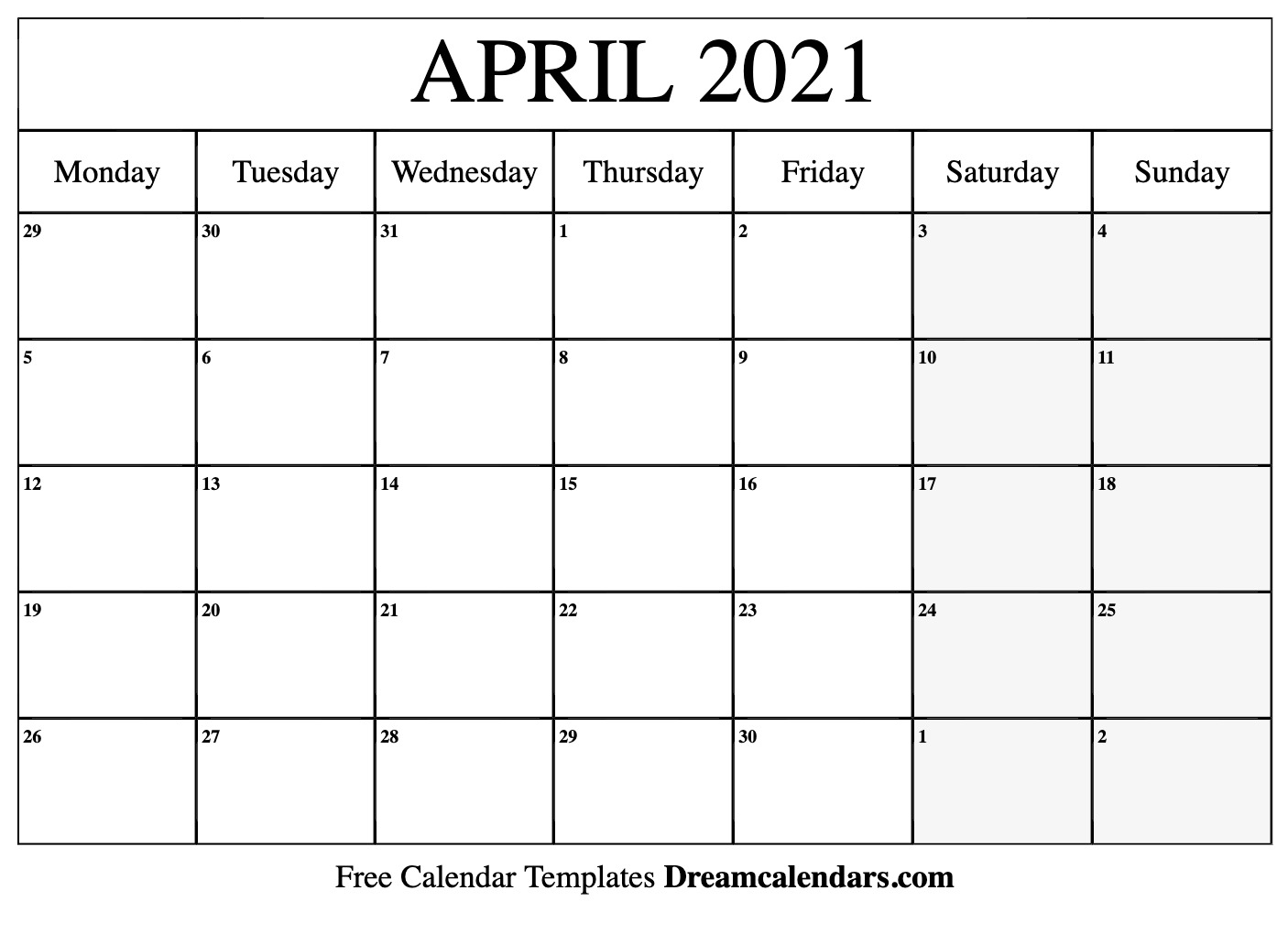 April Printable Calendar 2021 Printable Word Searches