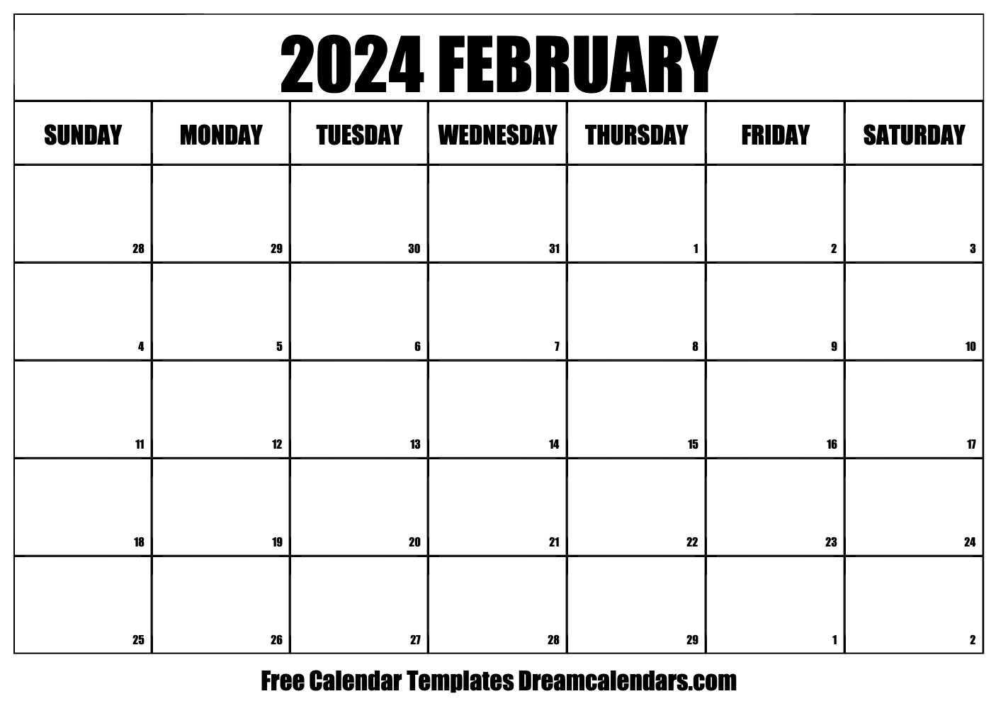 February 2024 Calendar Printable Web Only Print The Required Months