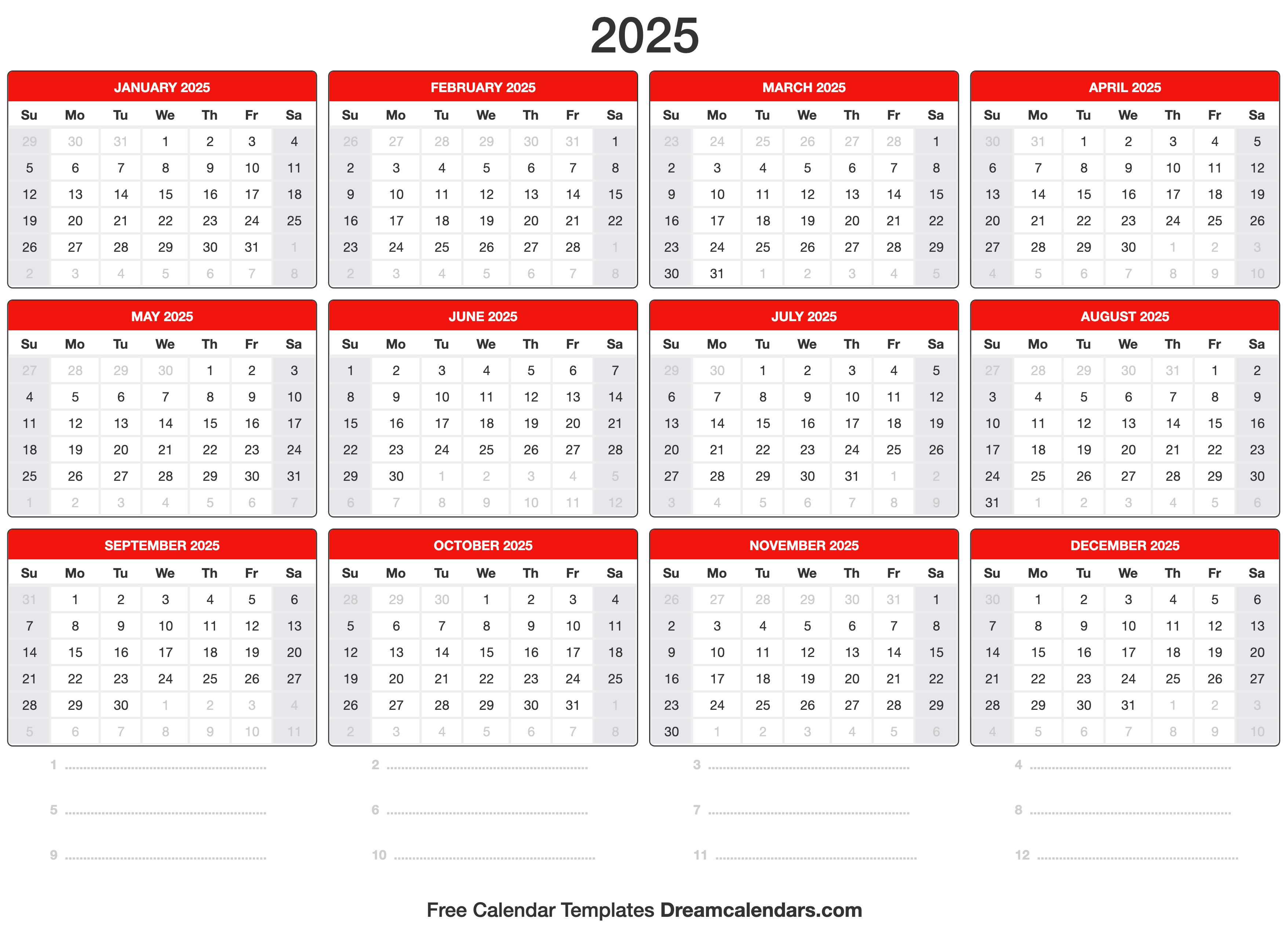 2025 Calendar With Holidays Printable Printable Word Searches