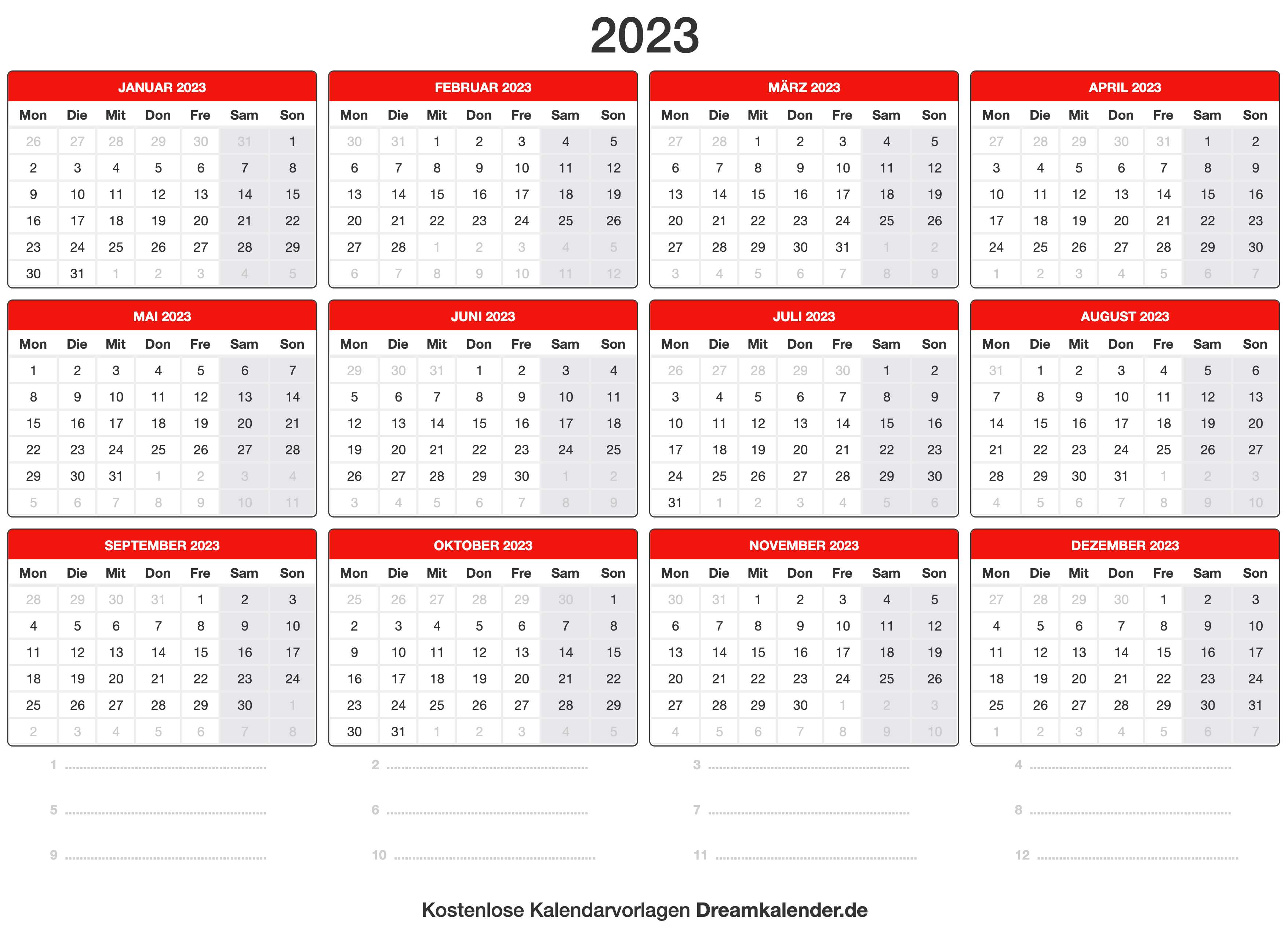 Klein 2023 24 Calendar Printable Word Searches