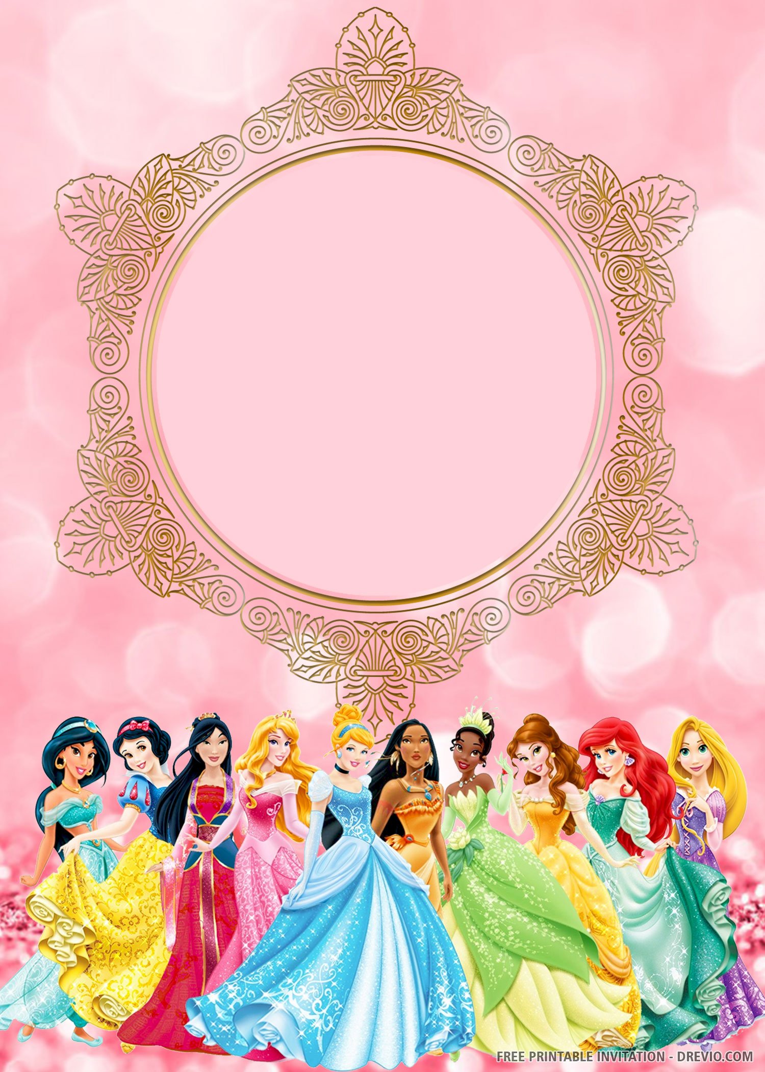 Editable Disney Princess Invitation Template Web Transform Your