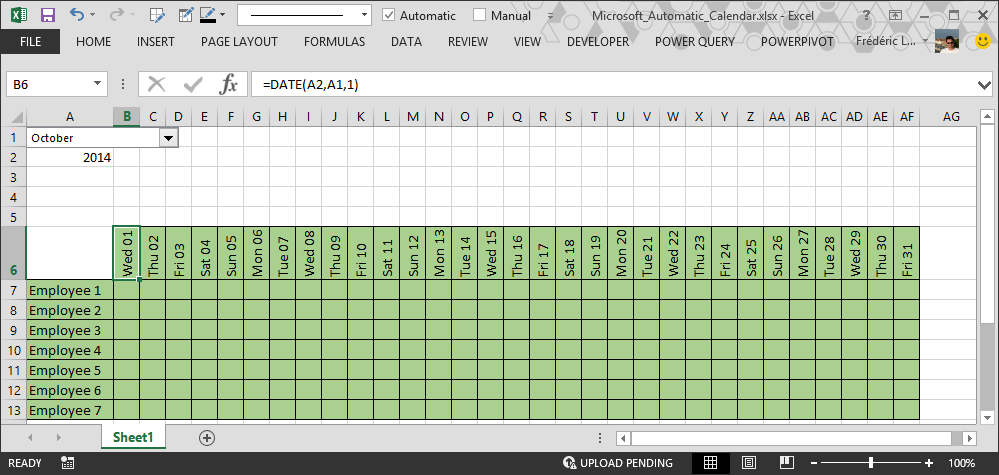 How To Make A Yearly Calendar In Excel