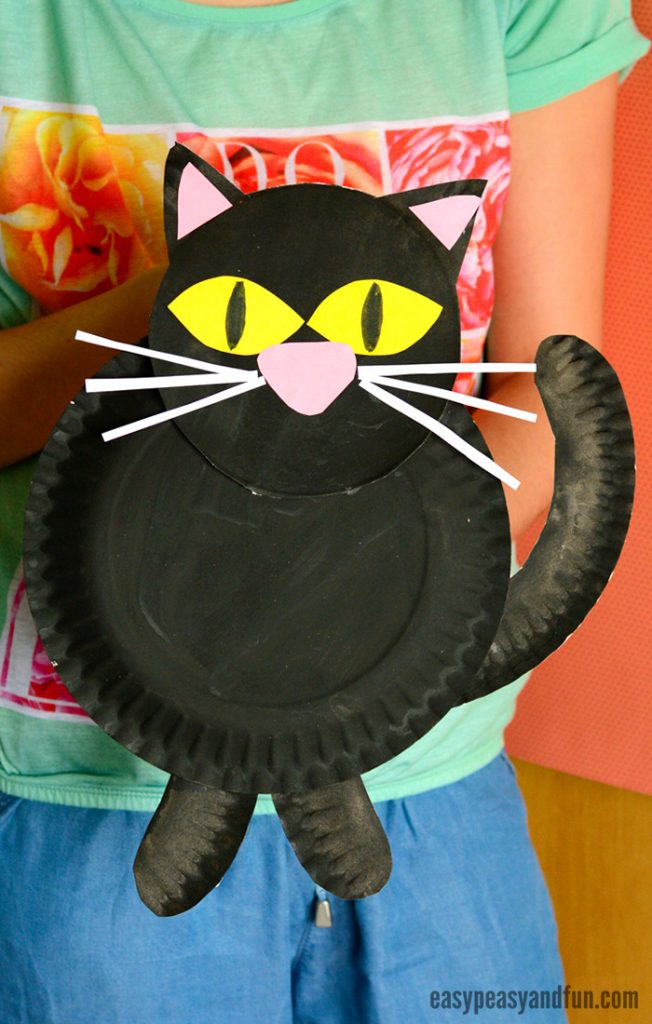 Paper Plate Black Cat Craft Printable Templates Free