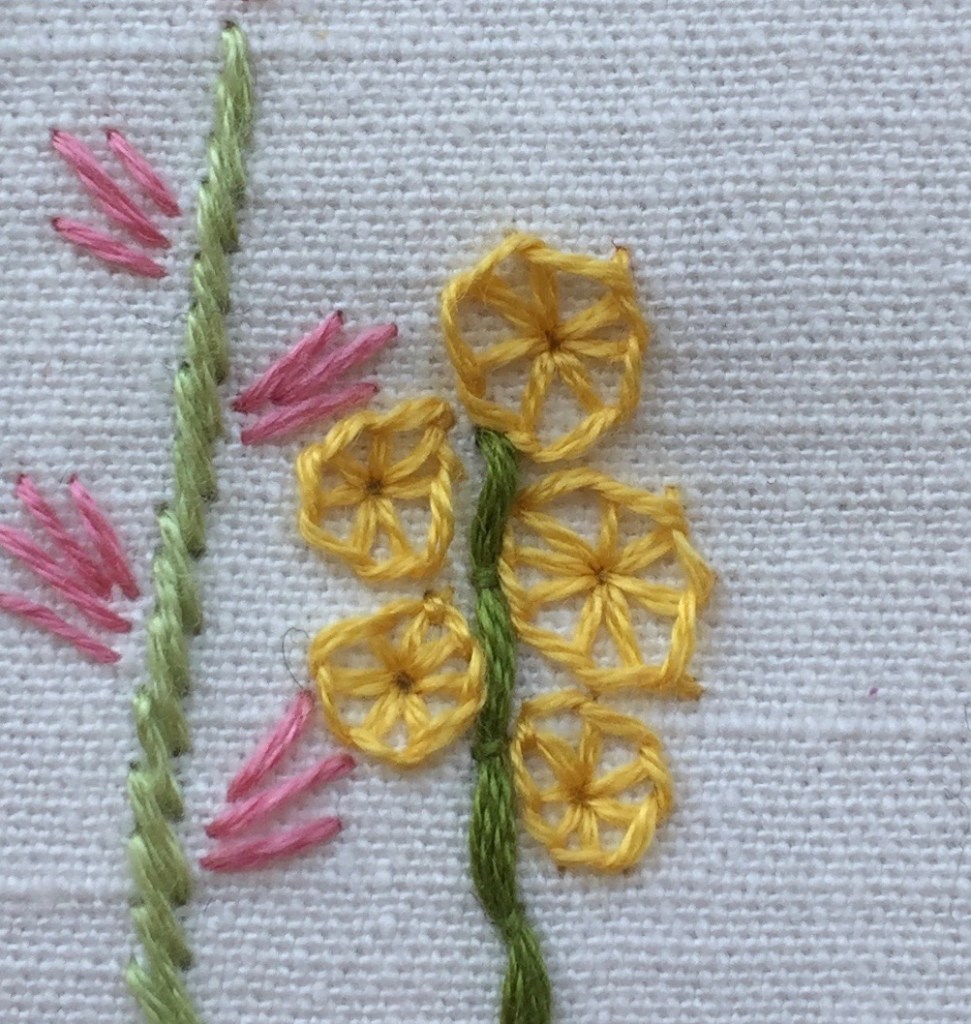 Blanket Stitch Flower Used In A Freestyle Embroidery Project