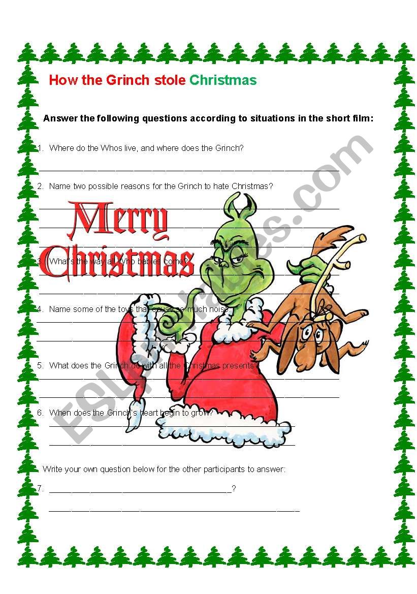 Free Grinch Printable Activities Printable Word Searches