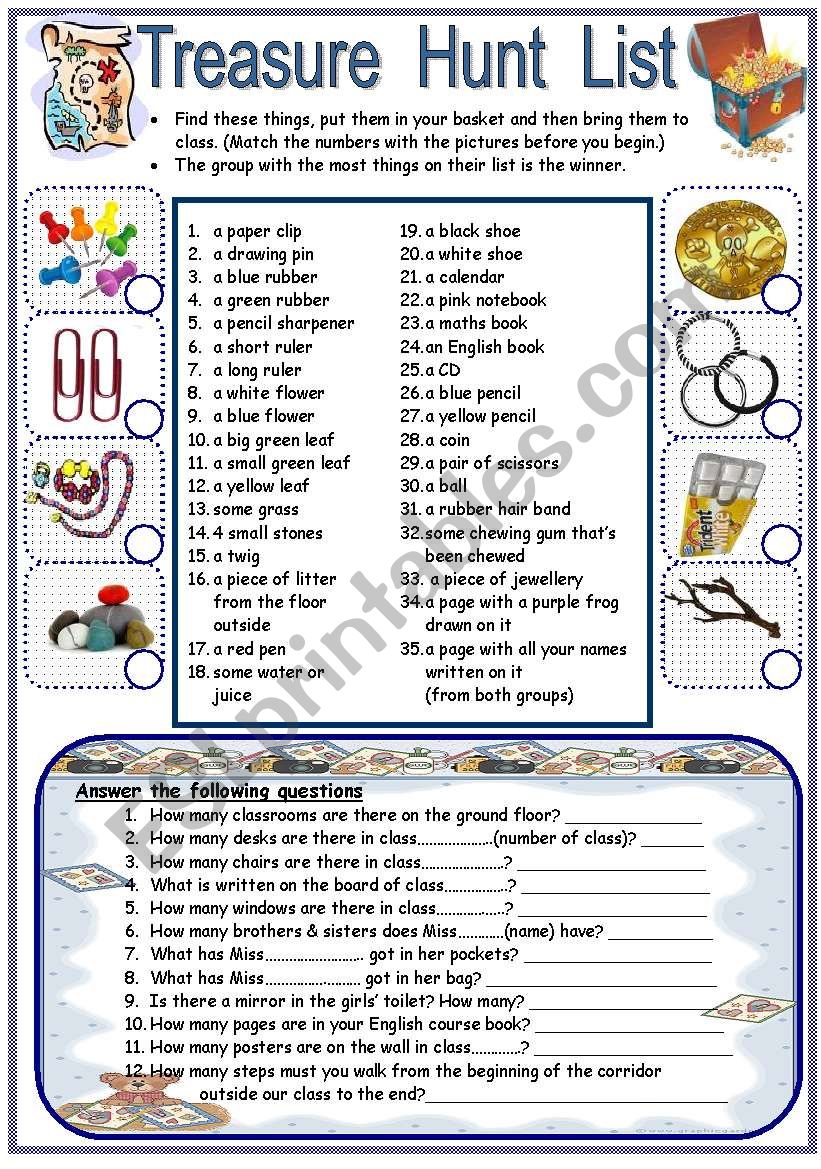 Paycheck Scavenger Hunt Worksheet Printable Calendars At A Glance