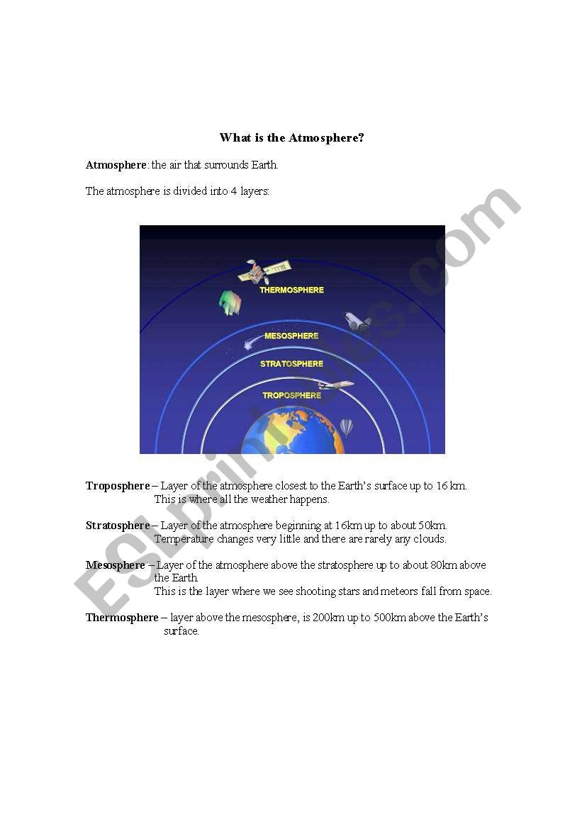 30 Layers Of The Atmosphere Worksheet Worksheets Decoomo