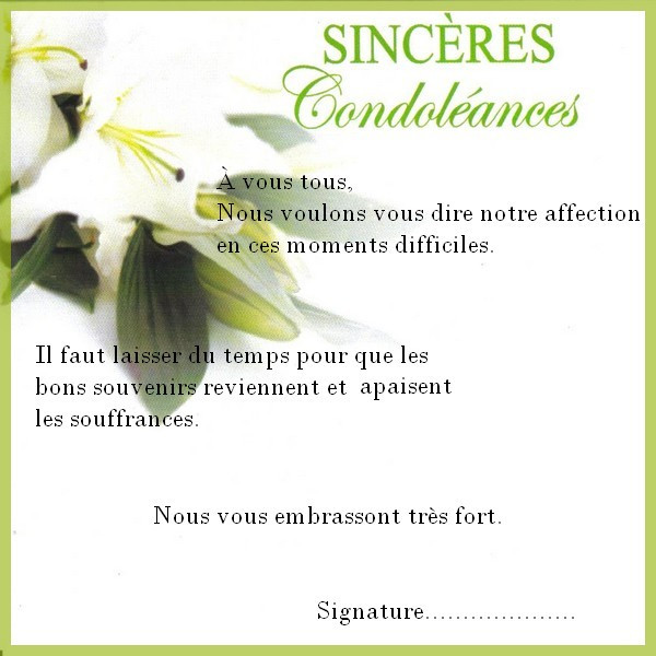 Formules De Condoléances Collègue