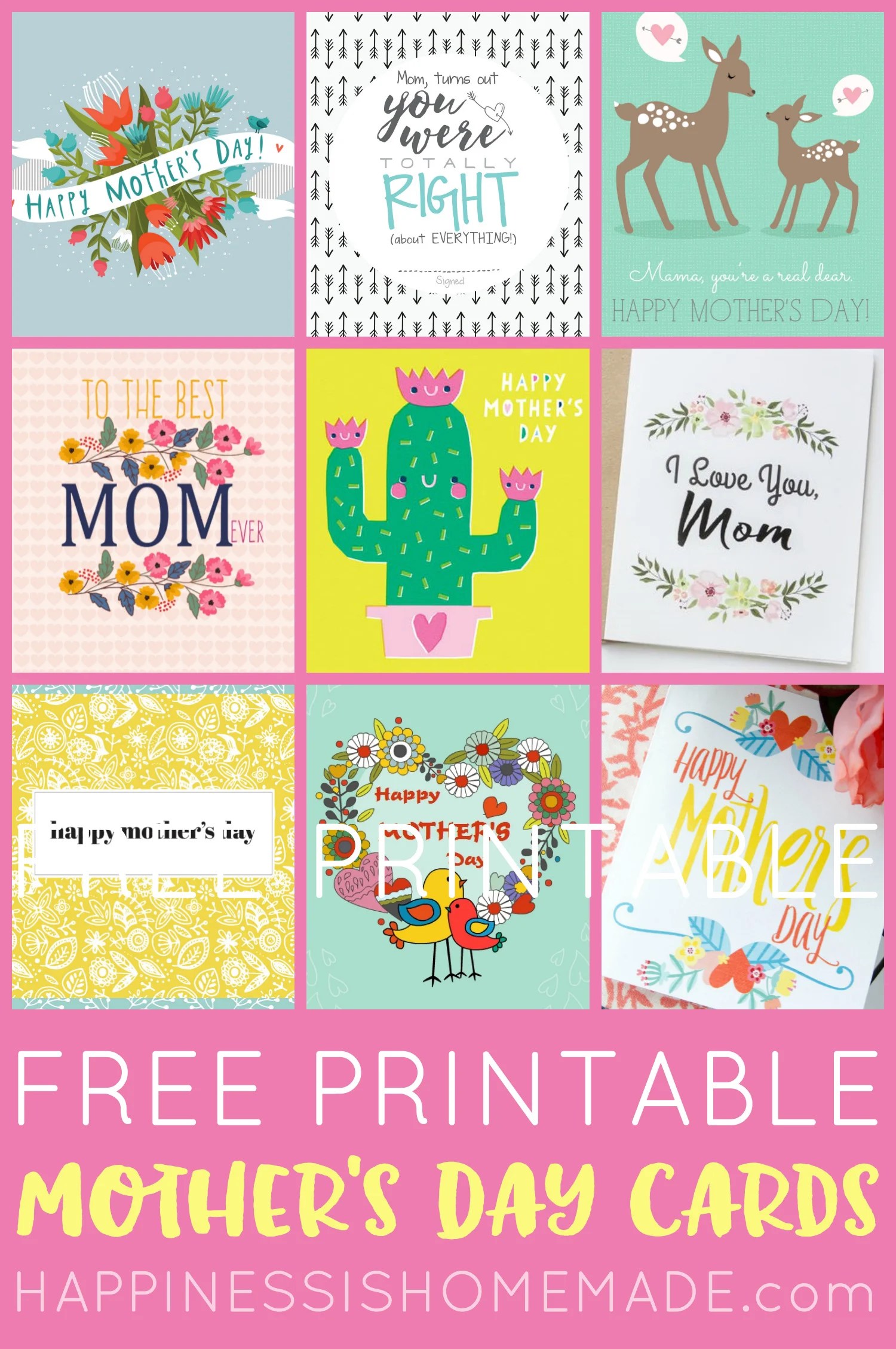 Free Printable Mothers Day Cards Happiness Is Homemade