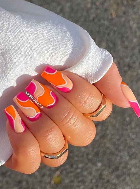 Get Your Nail Game On Point With Summer Orange And Pink Nails The Fshn