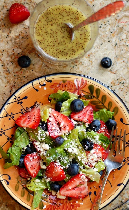 Strawberry Salad With Homemade Poppy Seed Dressing