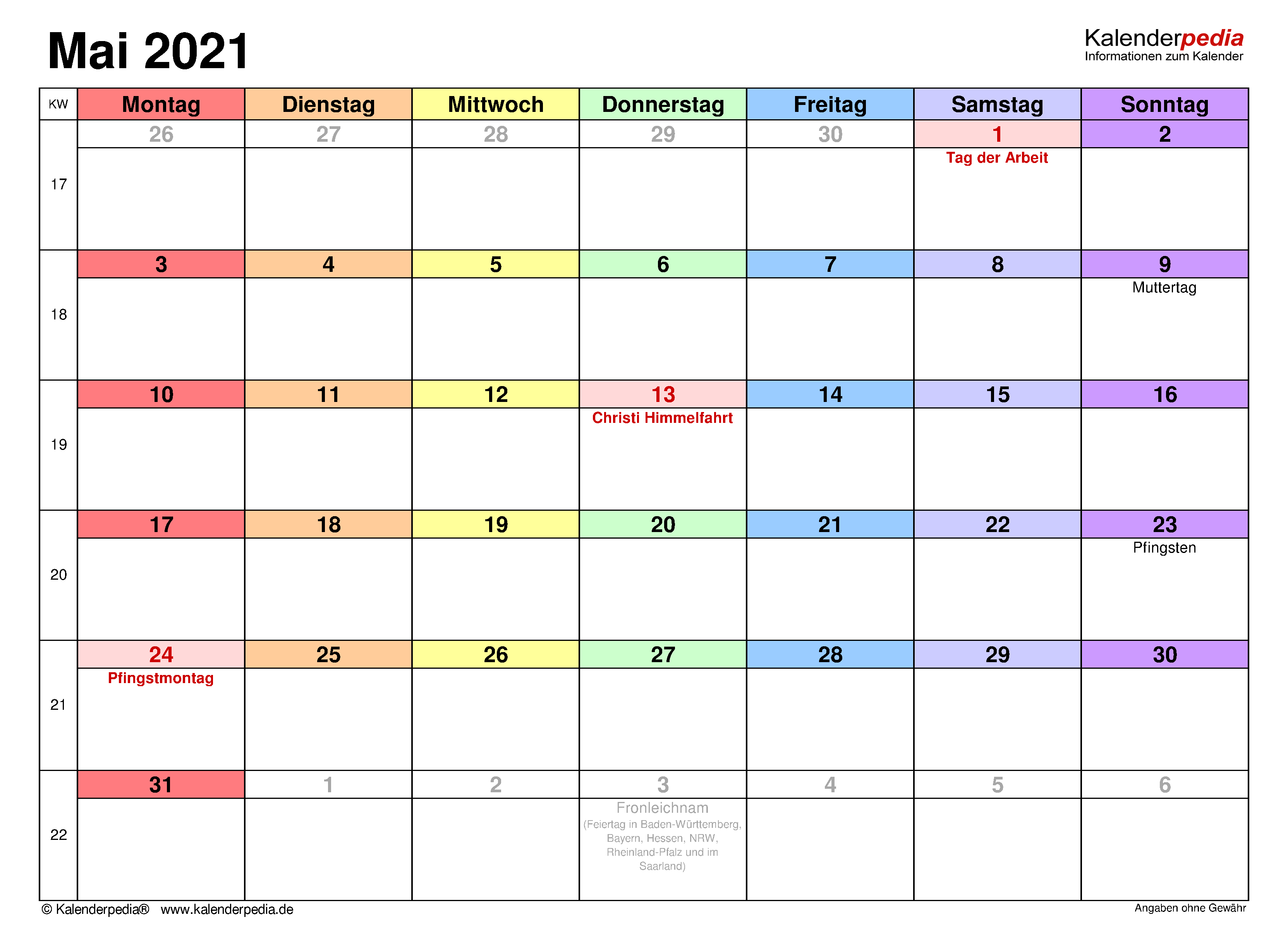 Wochenkalender 2021 Zum Ausdrucken Monatskalender 2021 Zum Ausdrucken