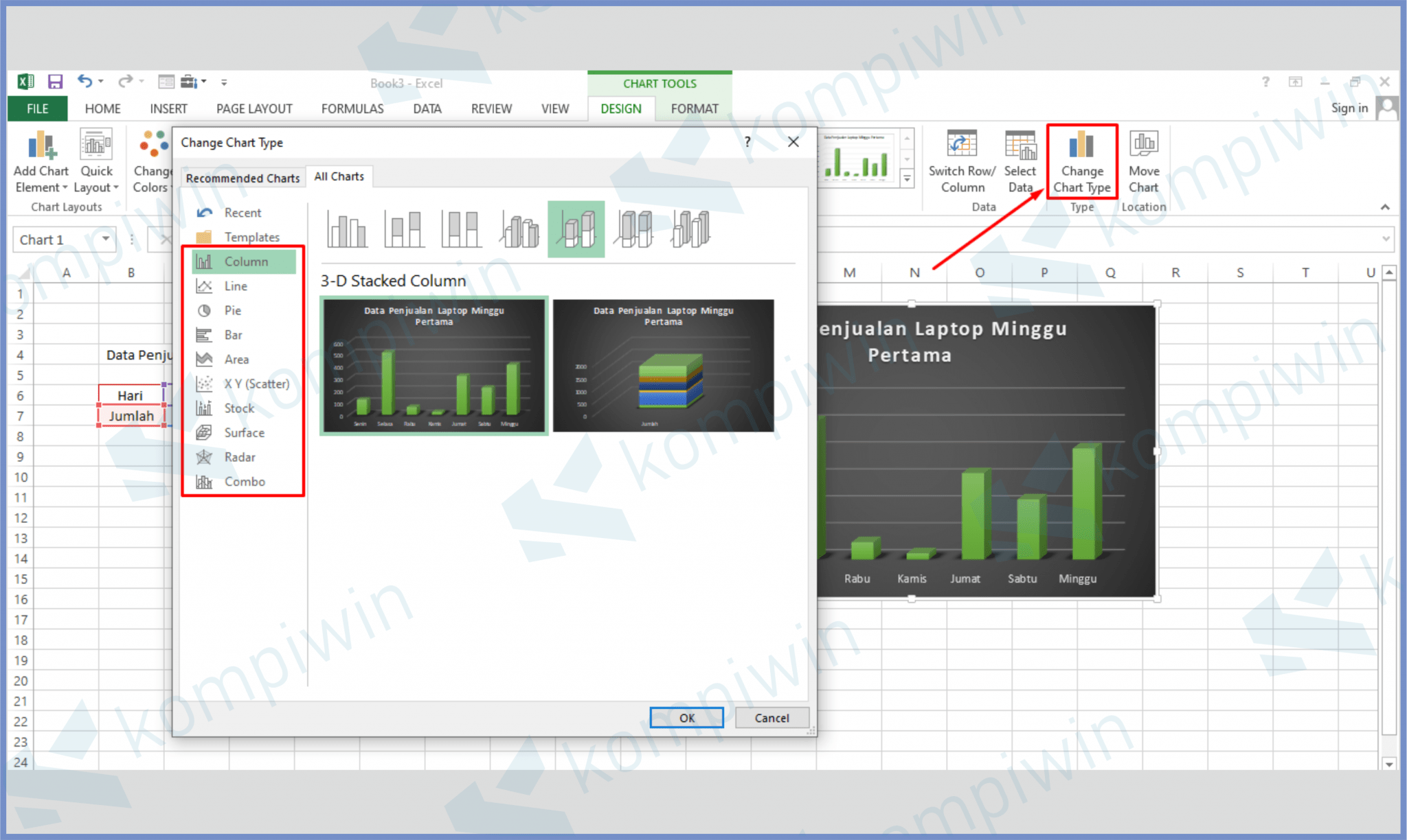 Cara Membuat Diagram Garis Dan Batang Dalam Excel Hongkoong