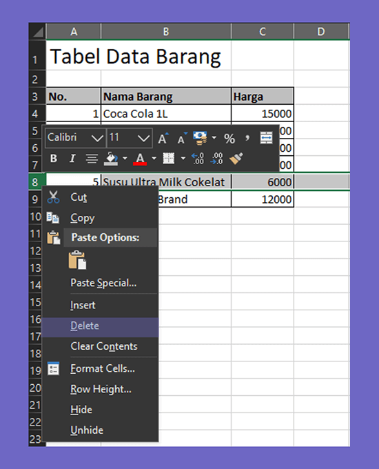 Cara Membuat Tabel Di Excel Jadi Kecil Hongkoong