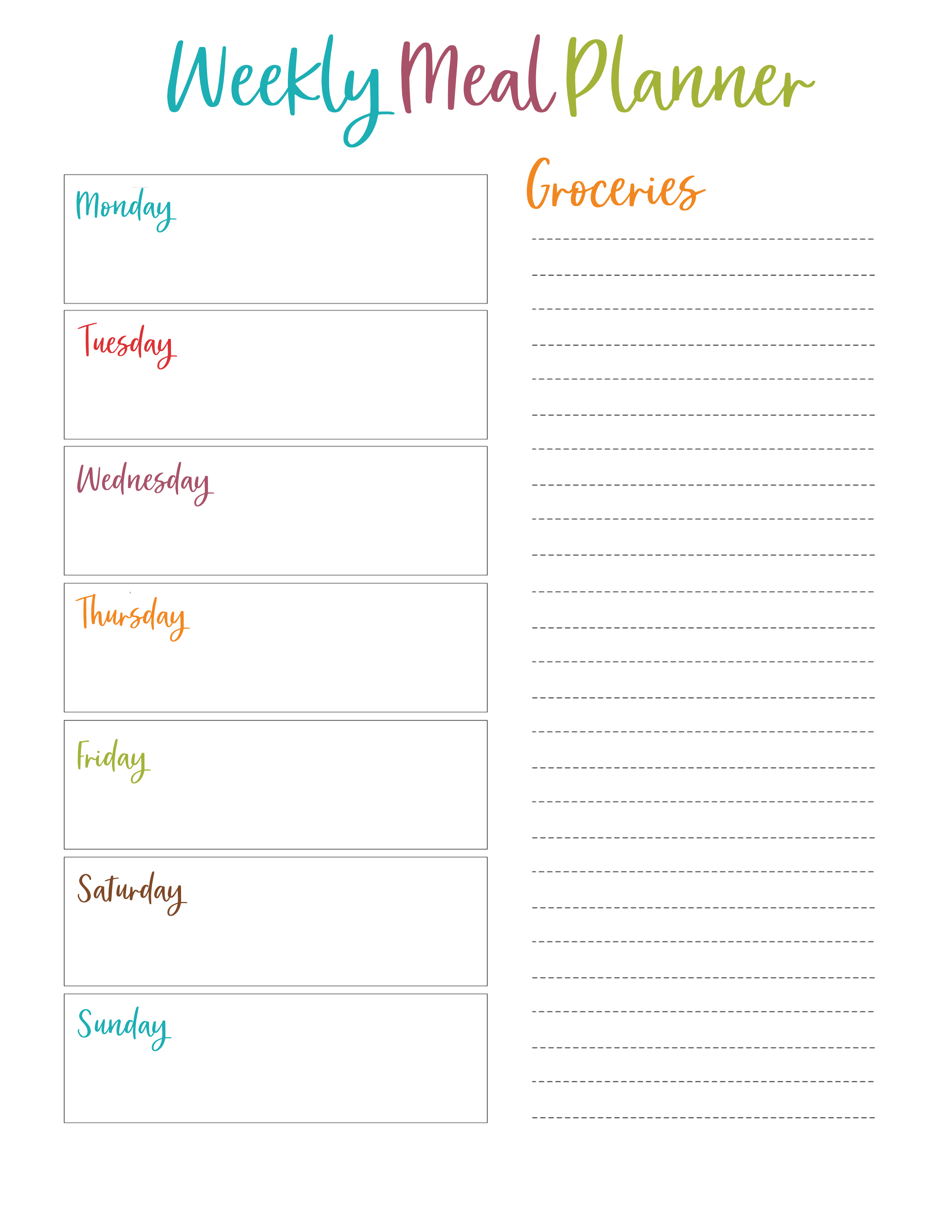 Free Weekly Meal Planner Printable Web 15 Free Printable Meal Planner