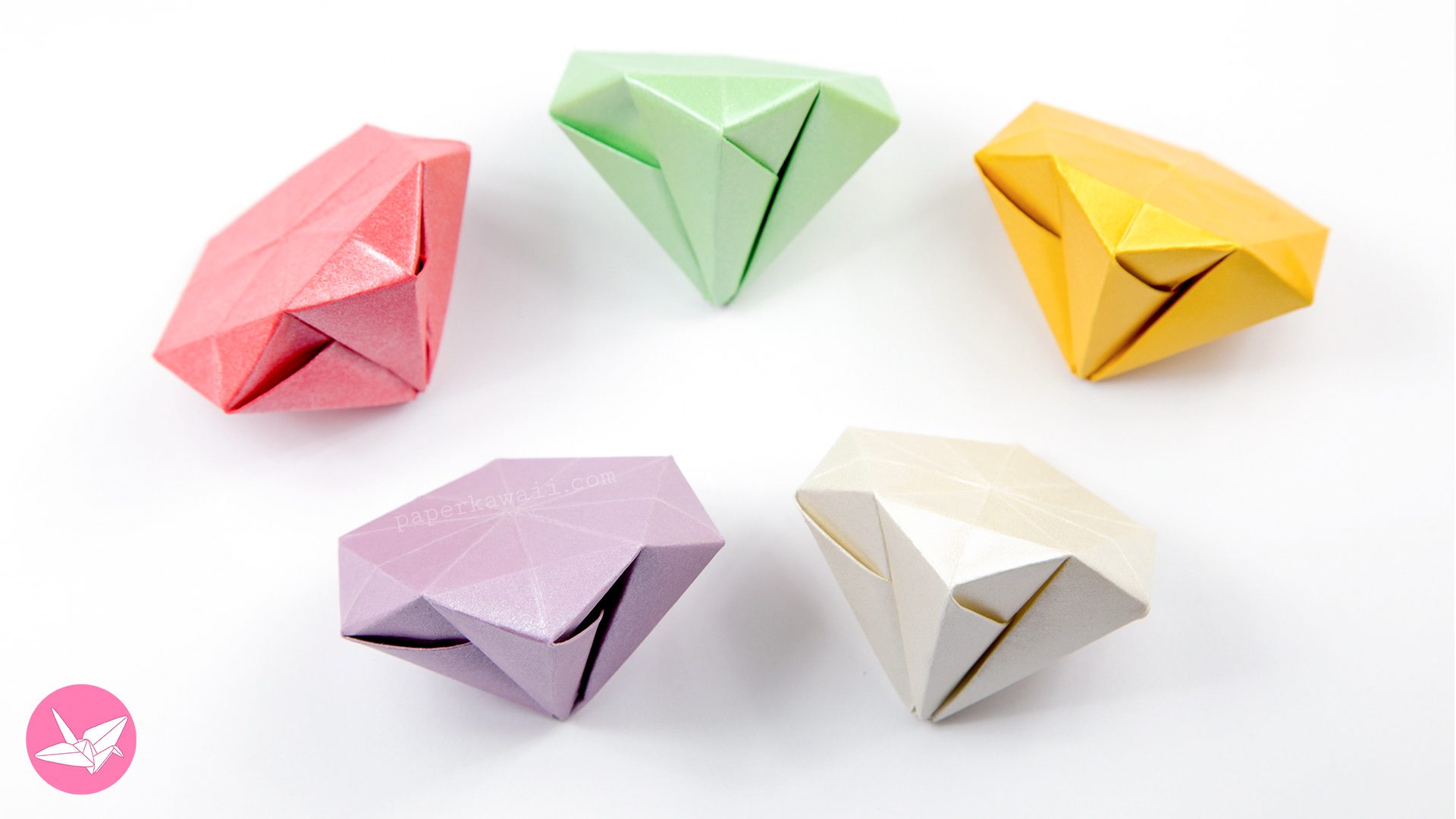 Round Origami Diamond Tutorial Paper Kawaii