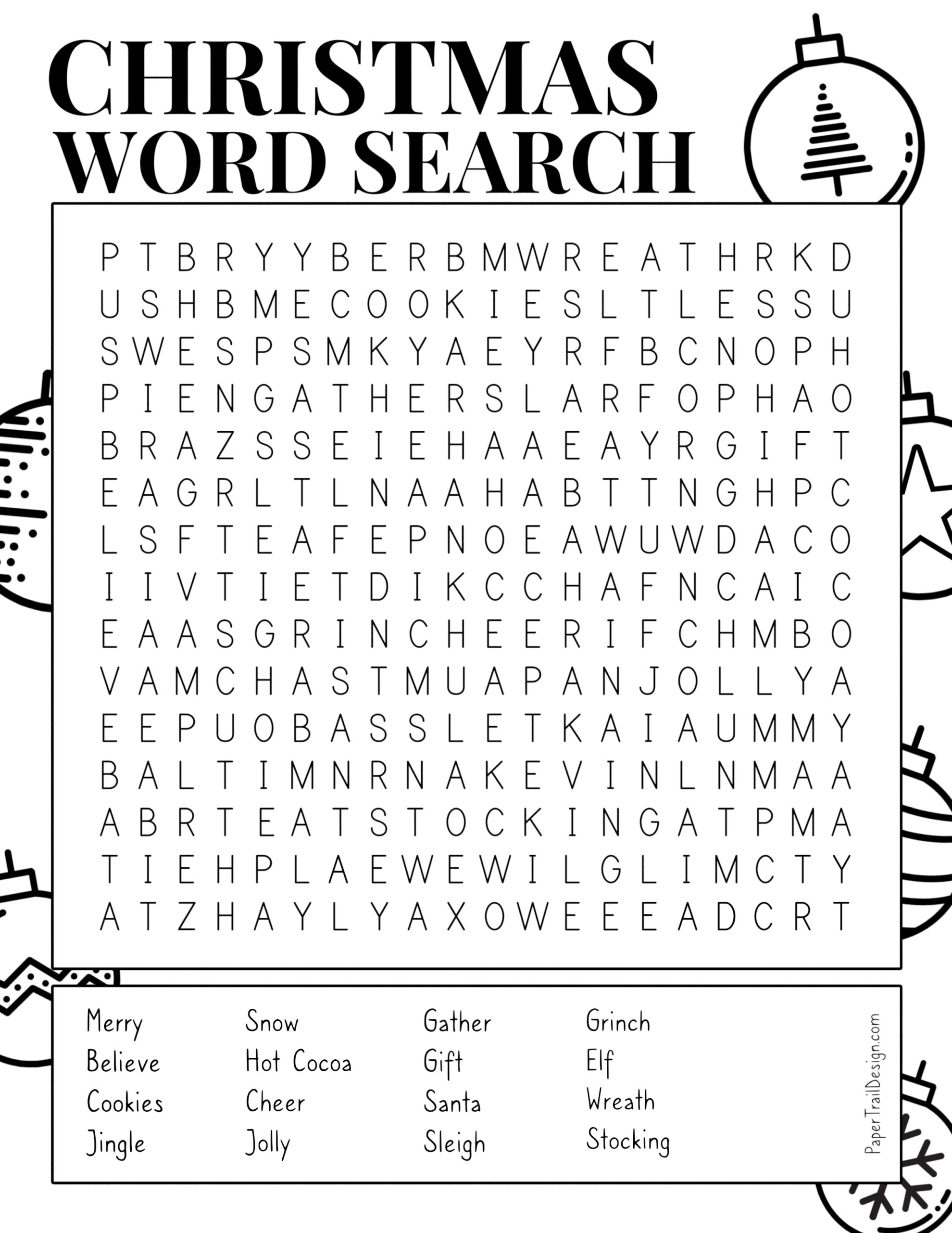 Free Printable Large Print Christmas Word Search Printable Word Searches