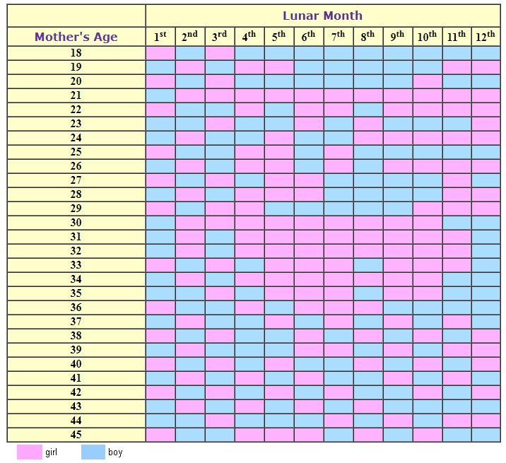 Chinese Gender Calendar 2019 Printable Word Searches