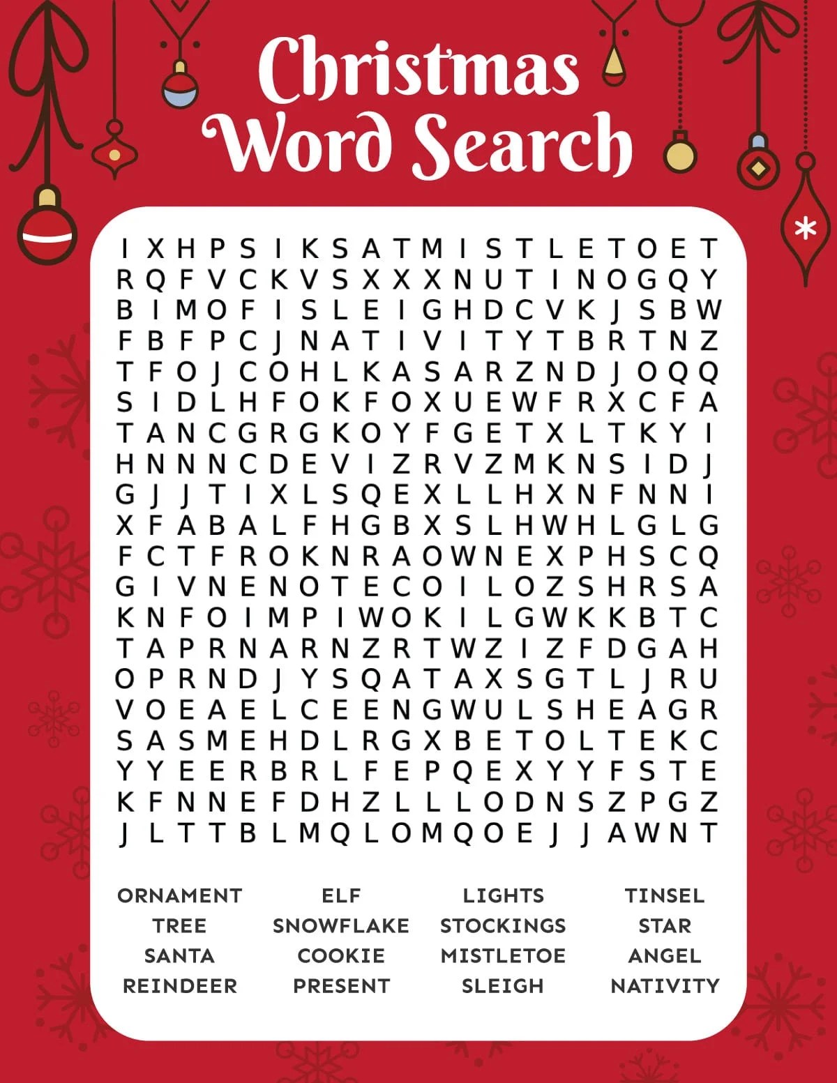 Free Christmas Word Search Games