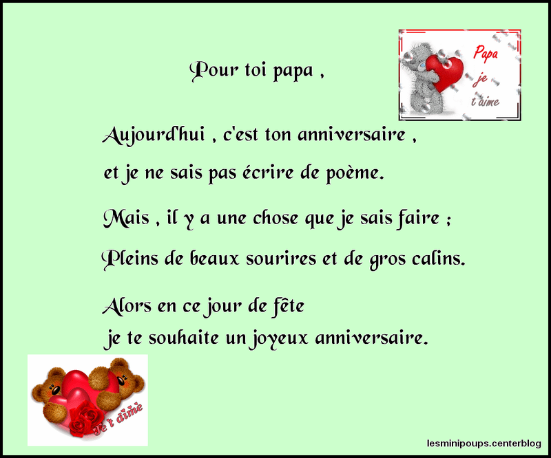 Poème Danniversaire Pour Son Papa