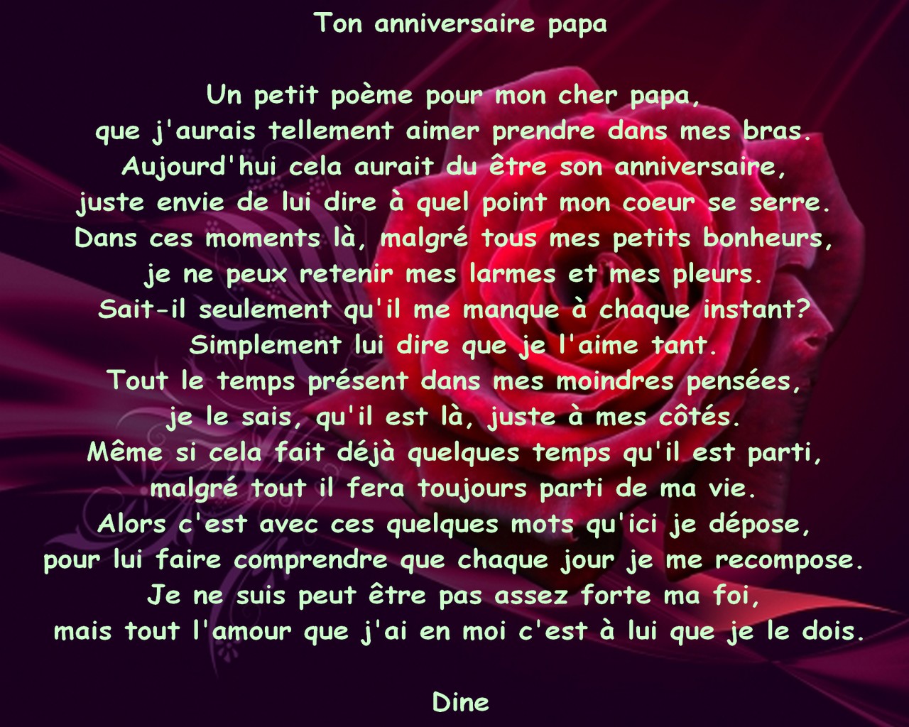 Poème Danniversaire Pour Son Papa