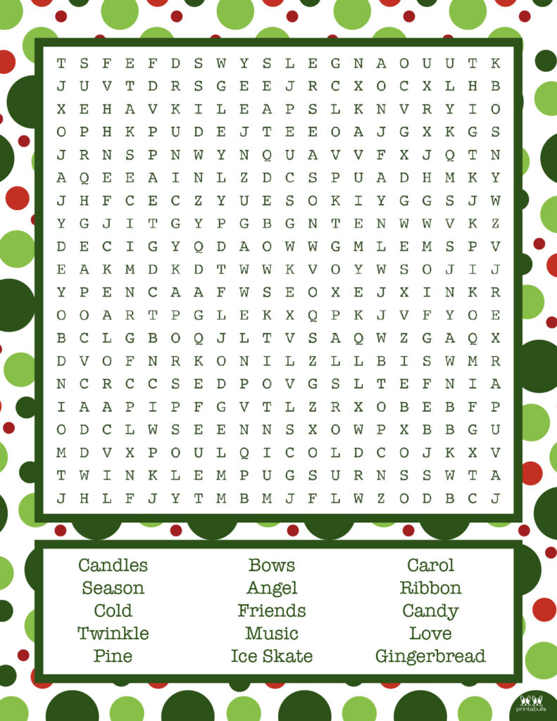 Hard Christmas Word Search Printable Free Printable Word Searches