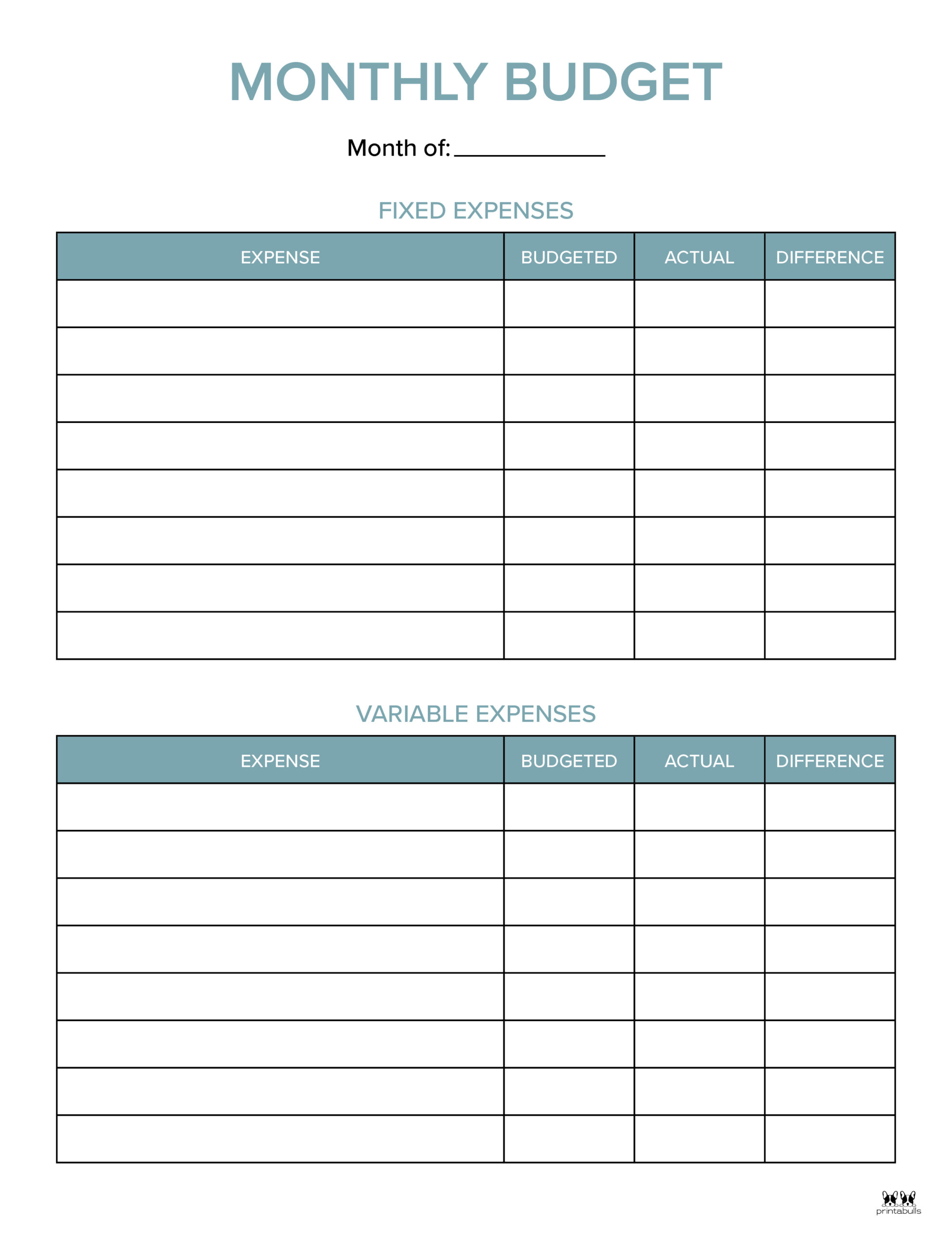 Budget Planner Free Printable